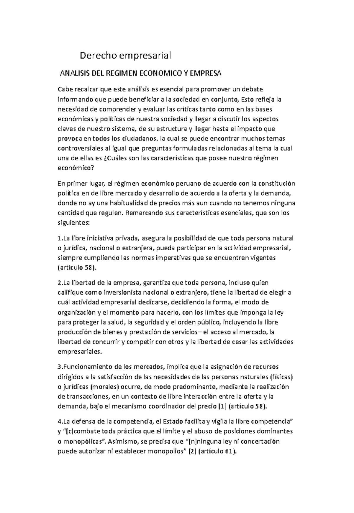 Derecho Empresarial - Derecho empresarial ANALISIS DEL REGIMEN ...