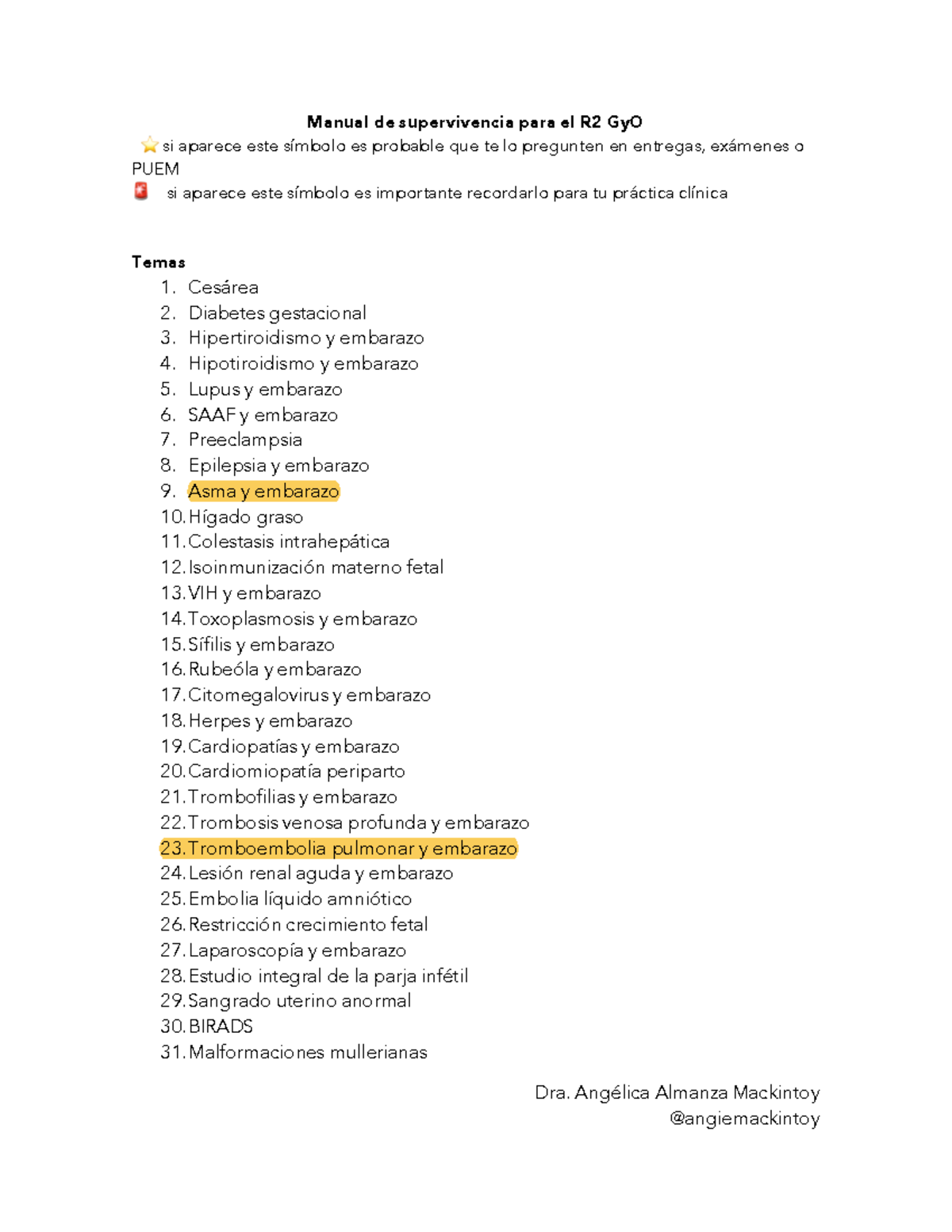 Manual de supervivencia para el R2 Gy O - Dra. Angélica Almanza ...