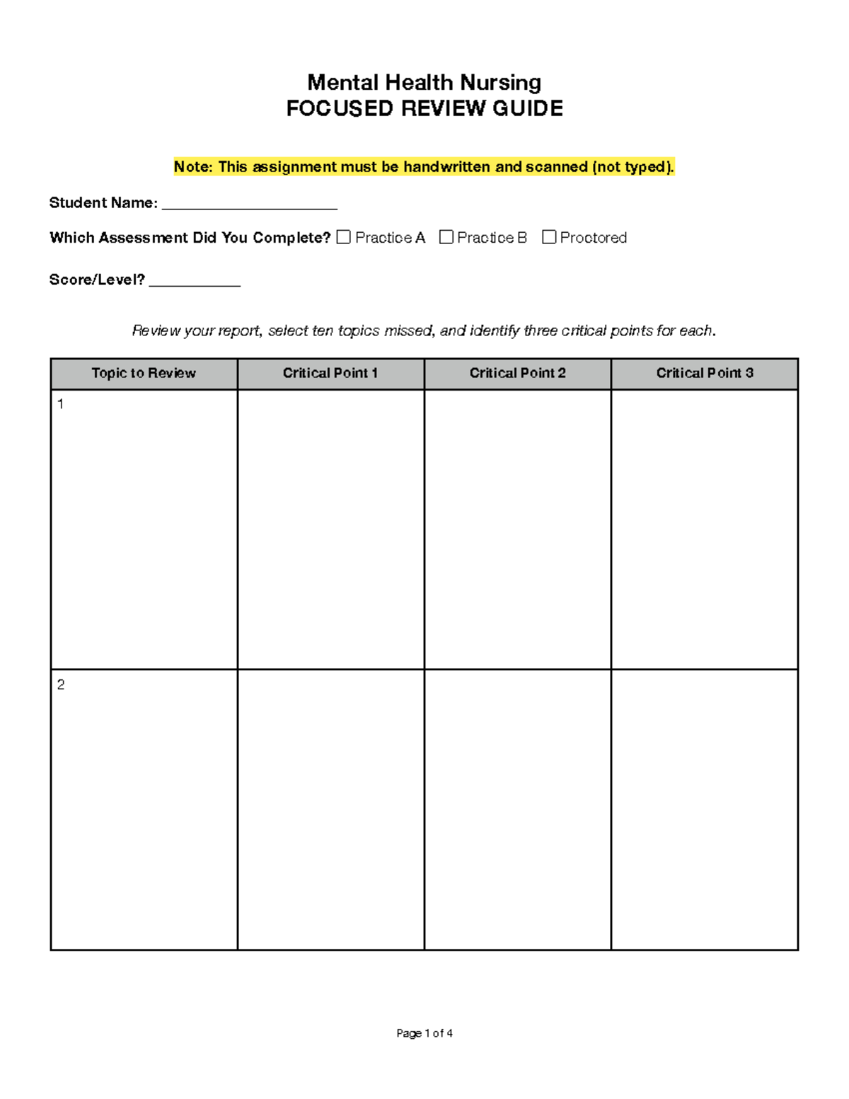 ATI Focused Review - notes - Mental Health Nursing FOCUSED REVIEW GUIDE ...