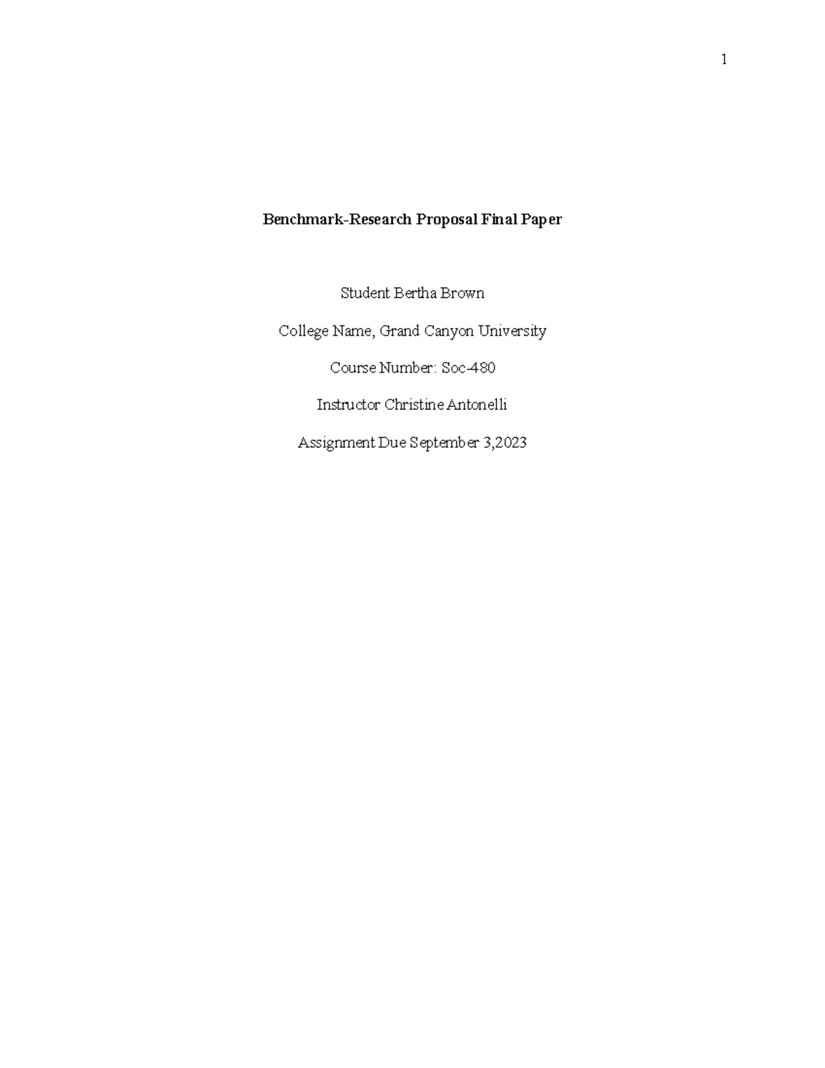 Benchmark final paper - Benchmark-Research Proposal Final Paper Student ...