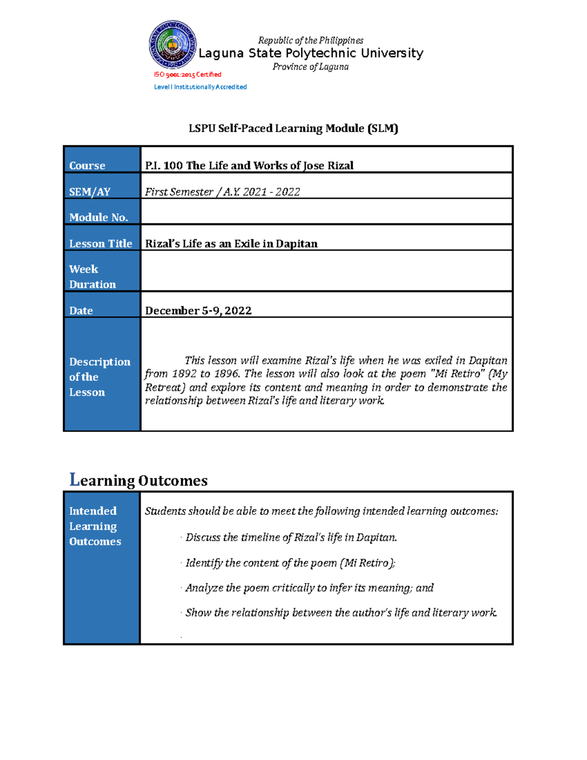 LSPU Self-Paced Learning Module (SLM) 12-5-9 - Laguna State Polytechnic ...
