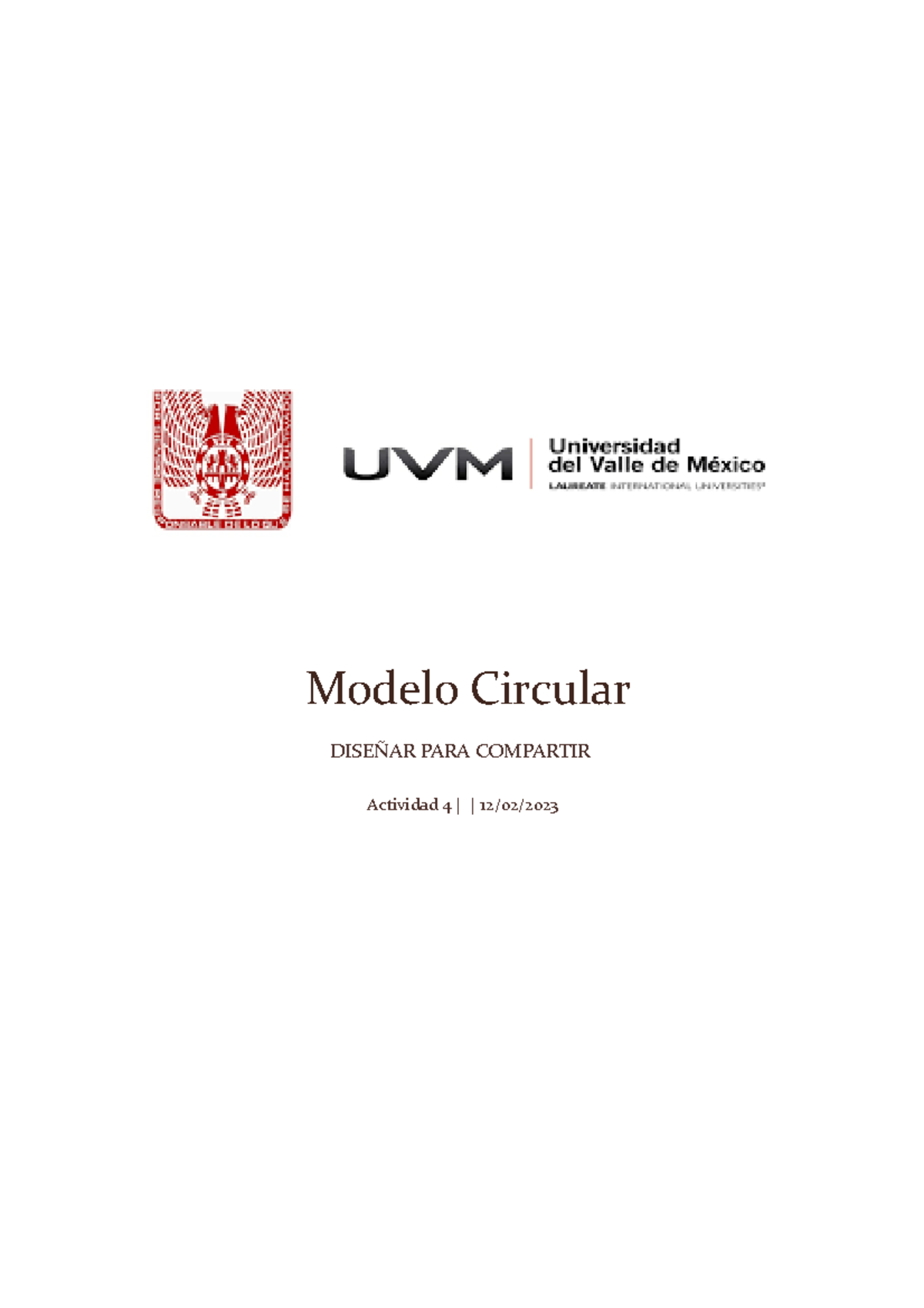 Modelo Circular - Modelo Circular DISEÑAR PARA COMPARTIR Actividad 4 ...