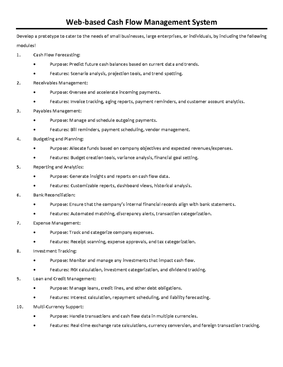 Cash Flow Management System - Web-based Cash Flow Management System ...