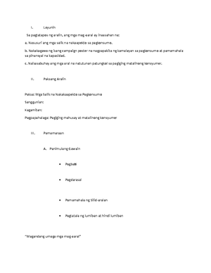 Behavorial-Objectives-Filipino - Social Studies - Studocu