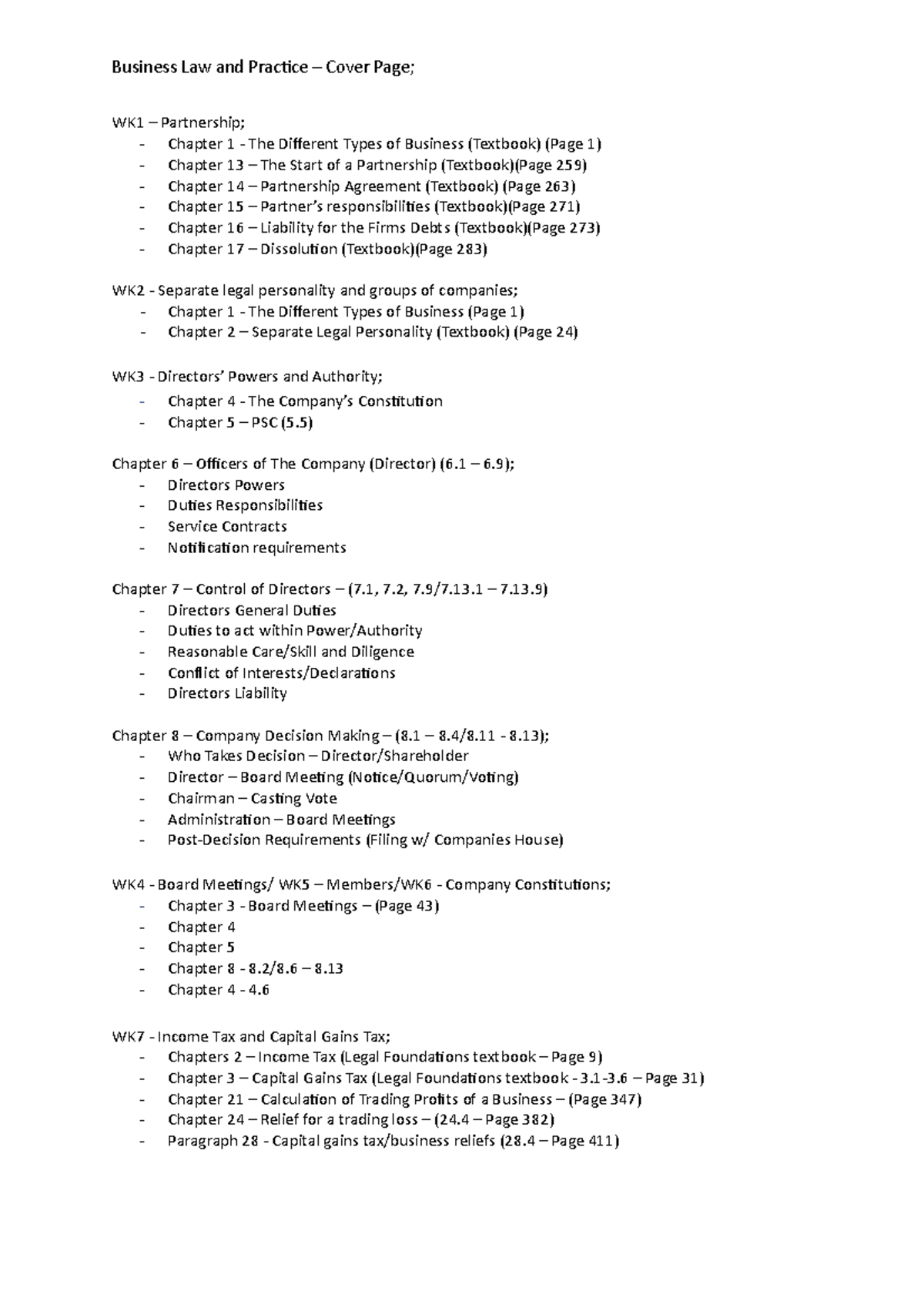 Cover Page for Business and Law - Business Law and Practice – Cover ...