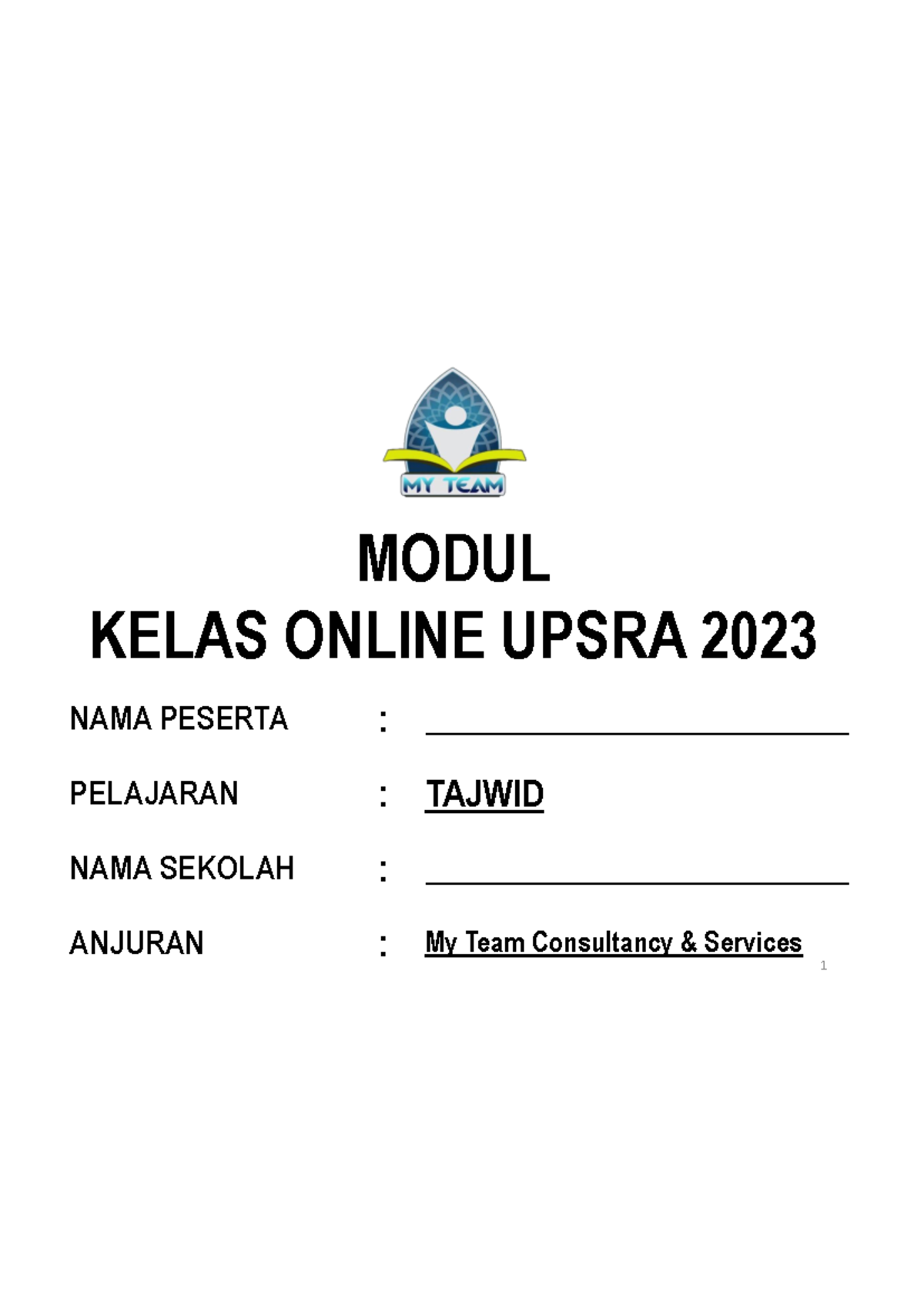 Nota UPSRA JAWI - MODUL KELAS ONLINE UPSRA 2023 NAMA PESERTA ...