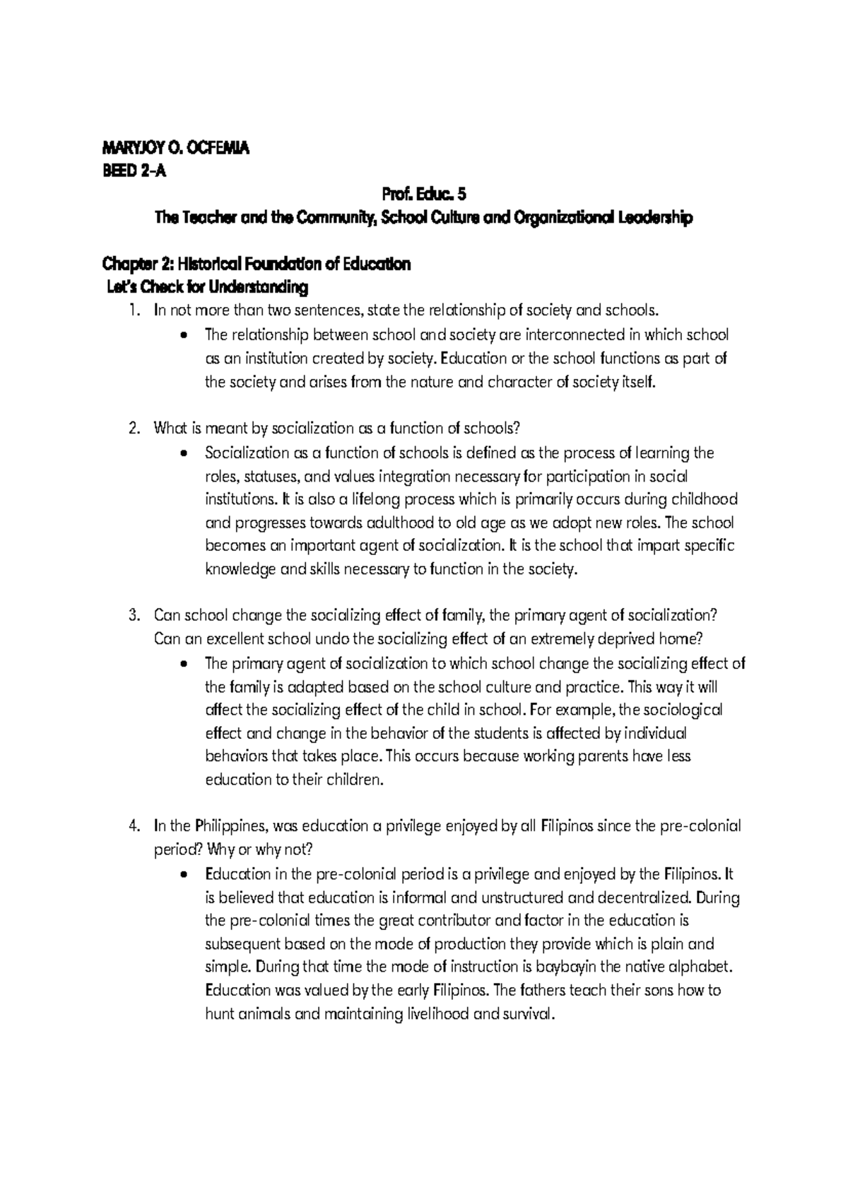 Chapter 2 - To guide me in doing lp - MARYJOY O. OCFEMIA BEED 2-A Prof ...