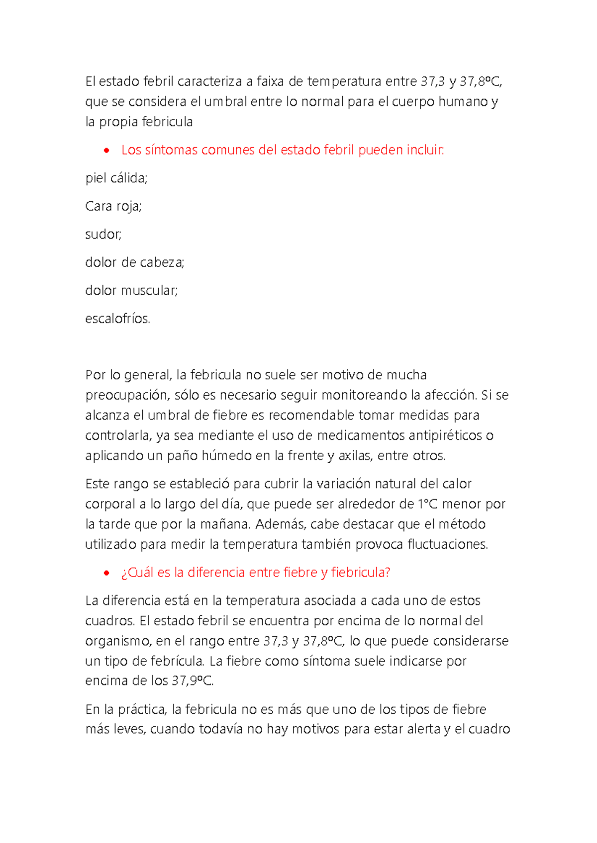 Febrícula - trabajo sobre termorregulacion, hipotermia, febre ...