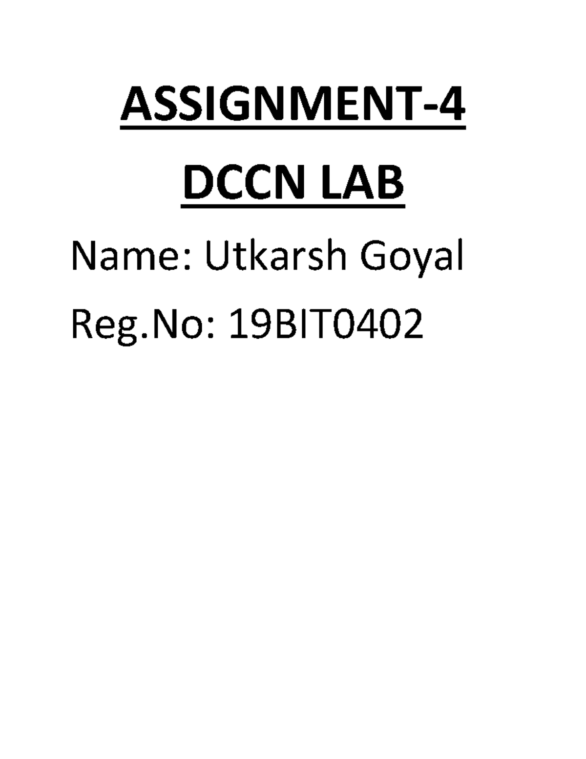 19bit0402 Vl2020210105170 Ast04 Assignment Dccn Lab Name Utkarsh Goyal Reg 19bit Q1 A Tcp 