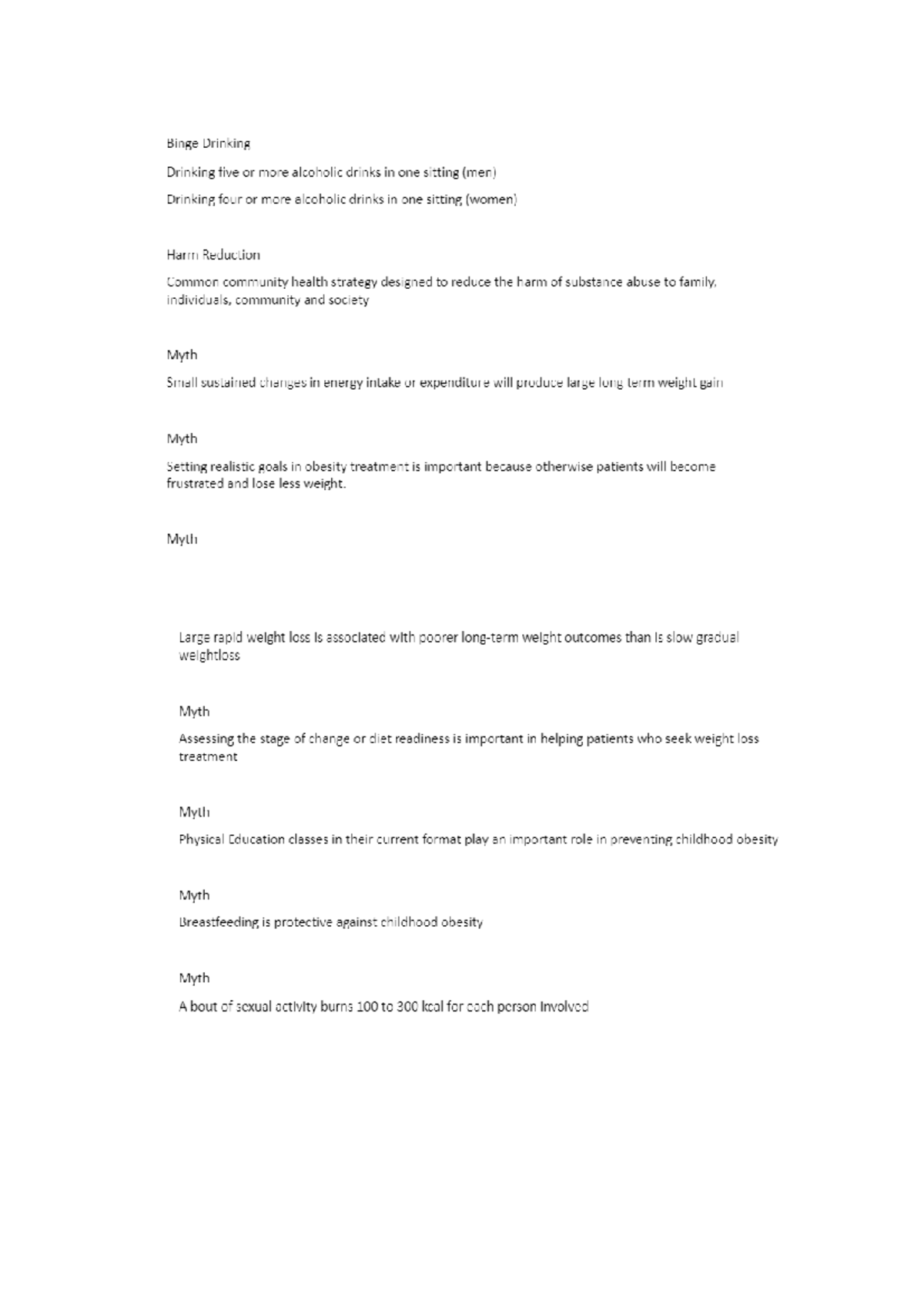 Prof. Sharpe - Health Psychology CLP 4314 lecture notes 3 - Binge ...