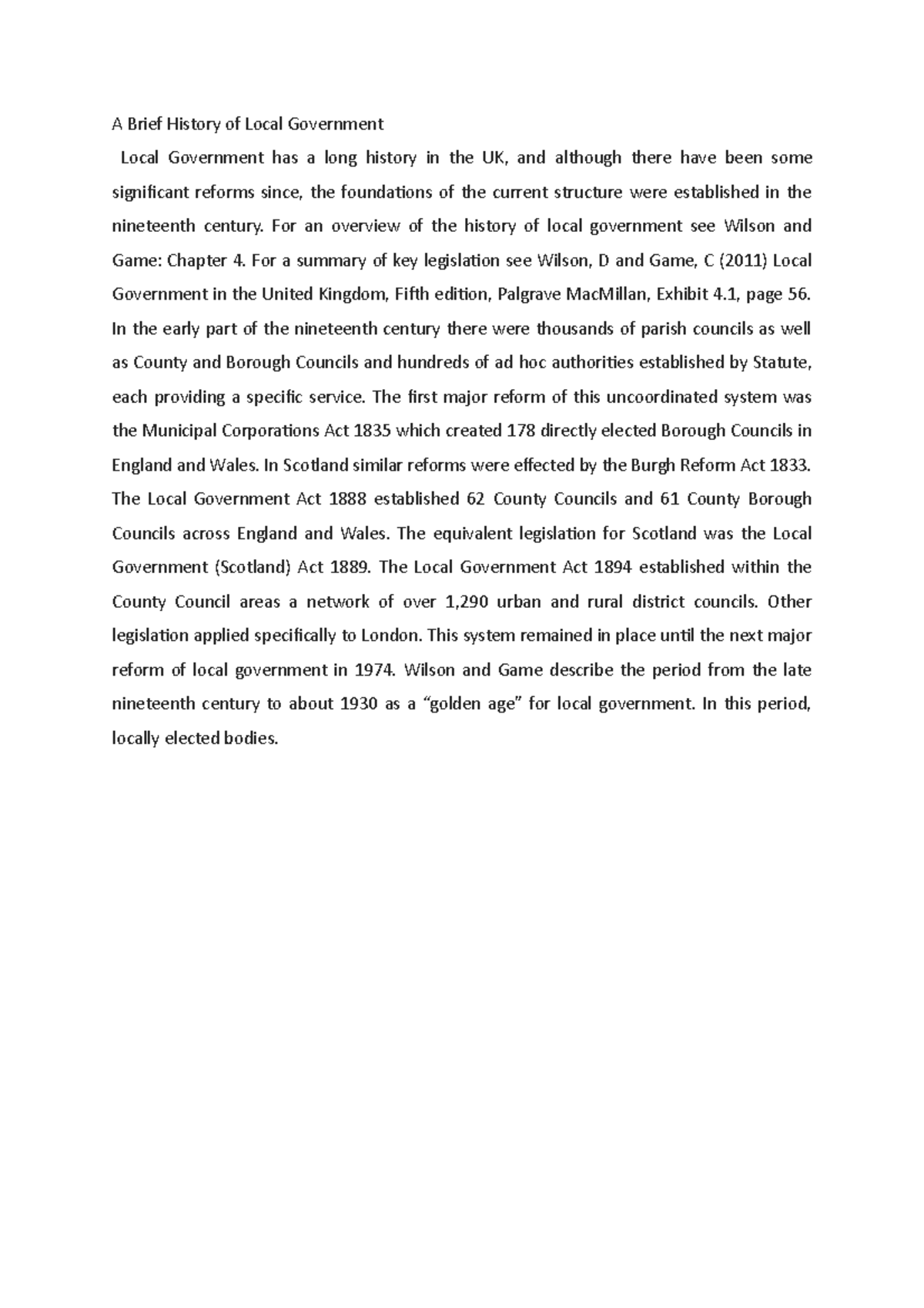 Local government history - A Brief History of Local Government Local ...