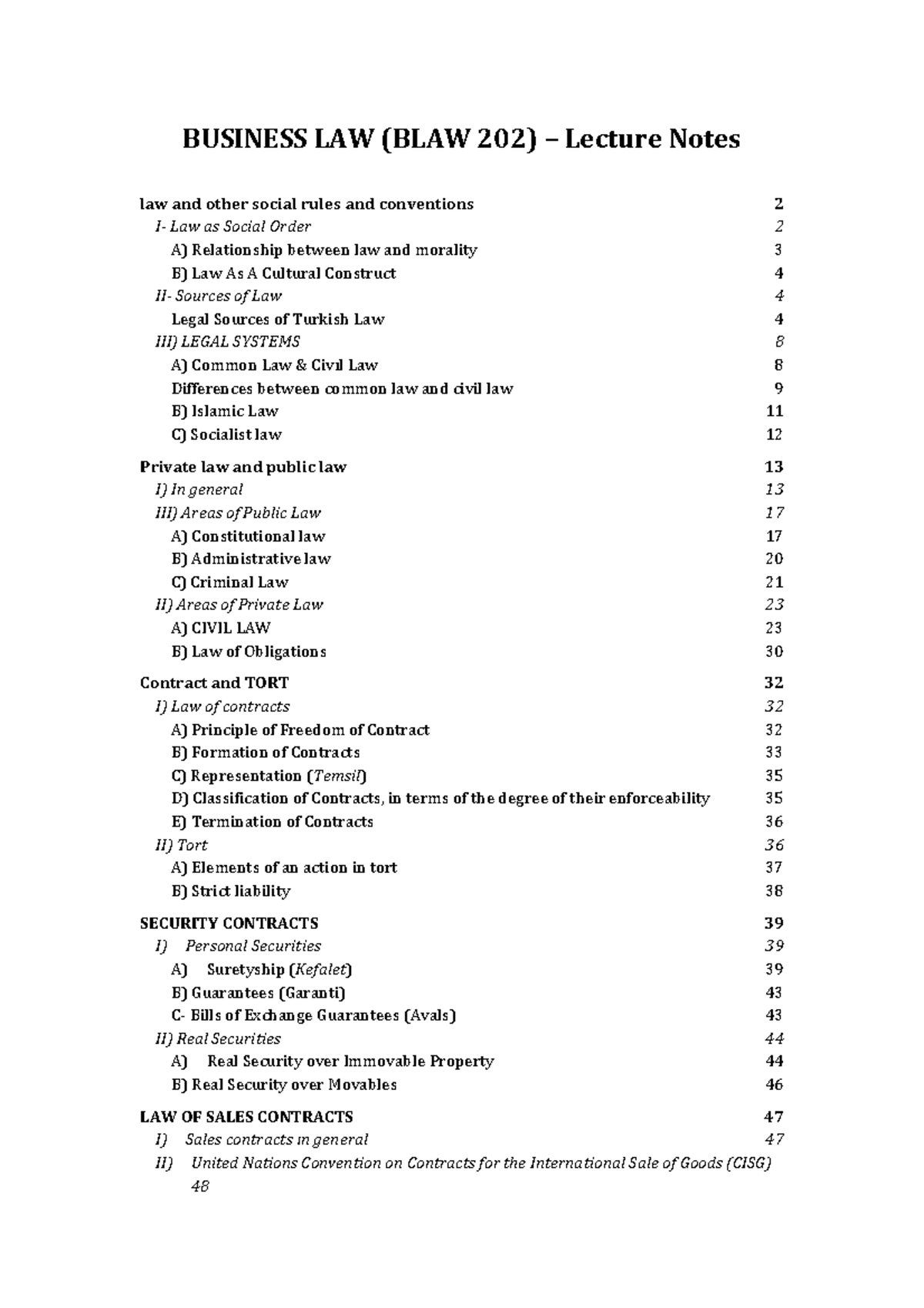 Business LAW-lecture notes week I-VIII - BUSINESS LAW (BLAW 202 ...