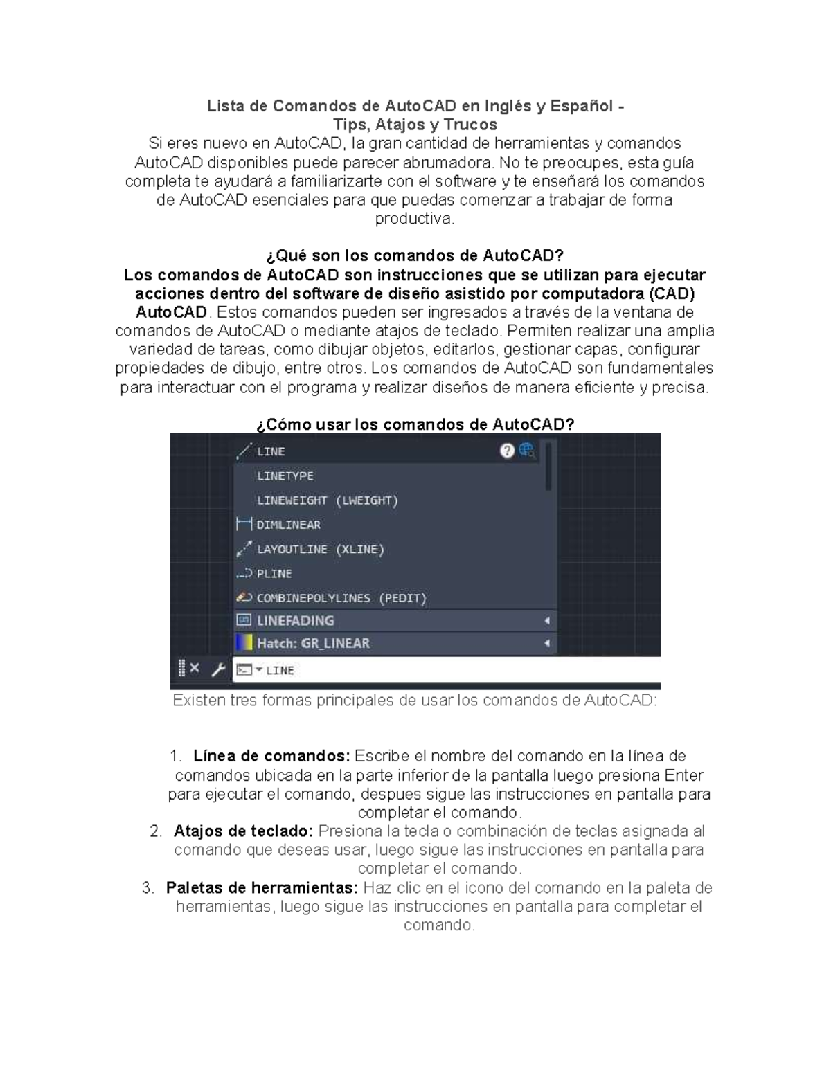 GUIA DE Comandos CAD - Son guías las cuales ayudan en la realización de ...