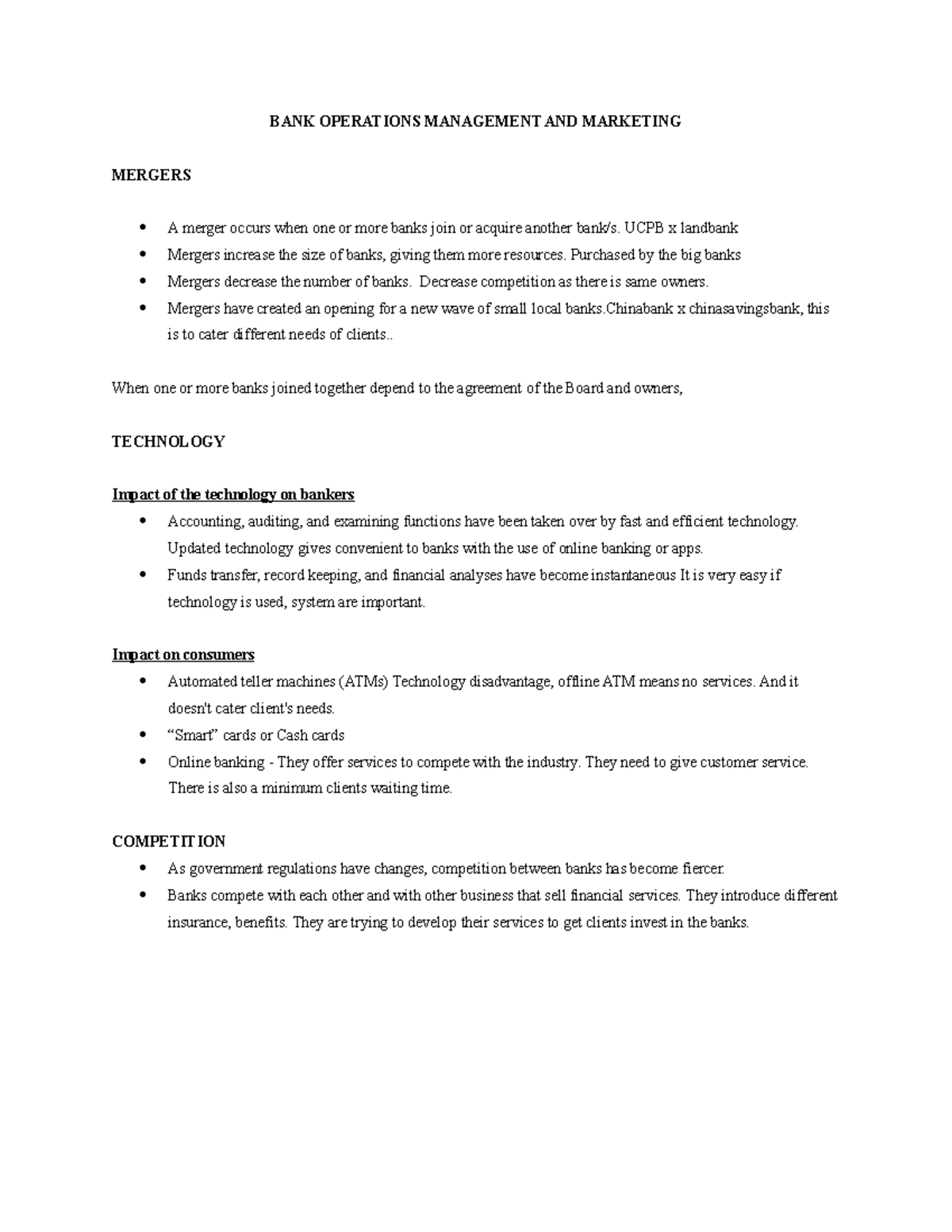 BANK Operations Management AND Marketing part 3 - Importance of Banks ...