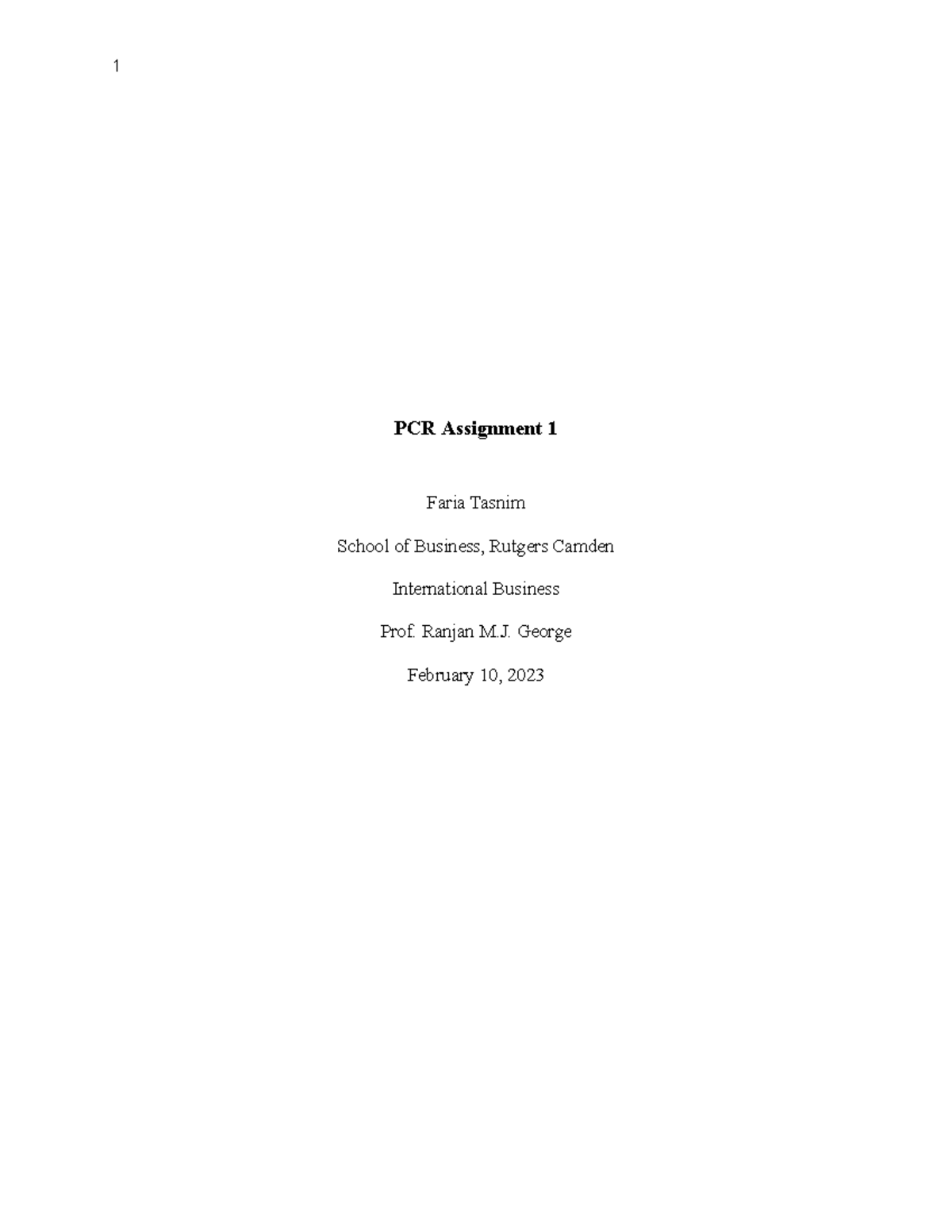 PCR Assignment 1 - This was a paper based on boeing plane crash - PCR ...