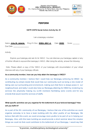 Module 8 unified course pack CWTS 1 2021 2022 - Module 8. DIMENSIONS OF DEVELOPMENT (DOD) - Studocu