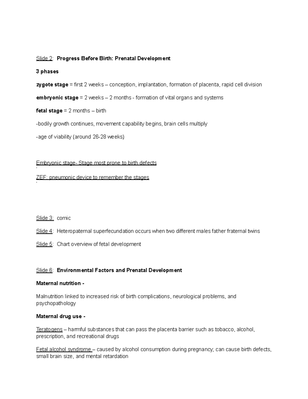 Childhood Development study guide - Slide 2: Progress Before Birth ...