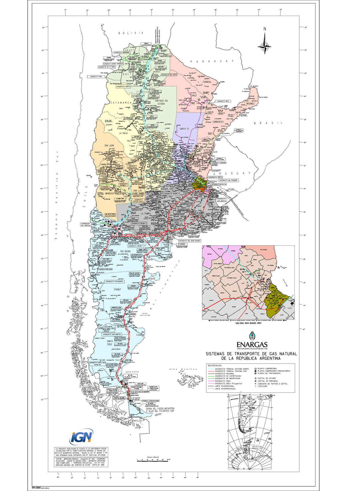 05 Transporte Gas - Esquema de gasoductos en argentina-ENARGAS ...