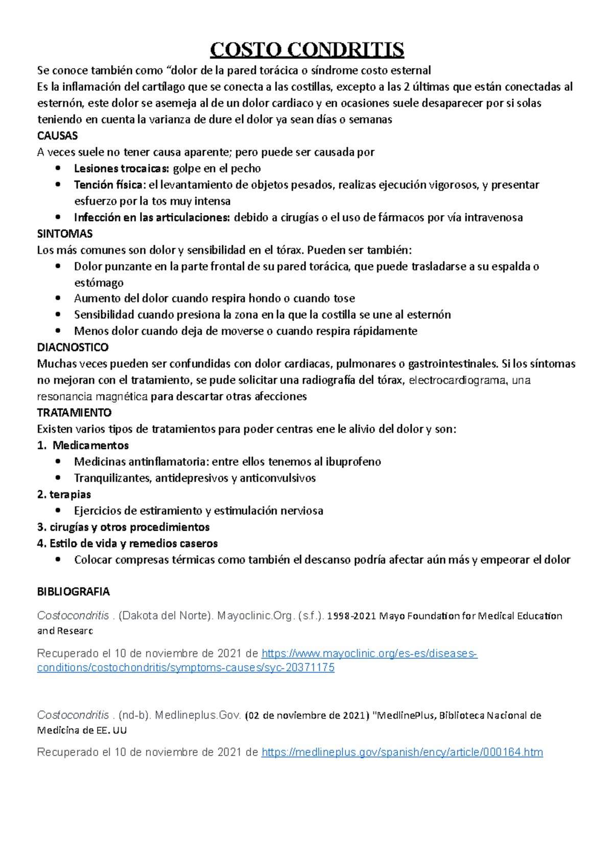 Costo Condritis - patologia celular - Histología I - UDABOL - StuDocu