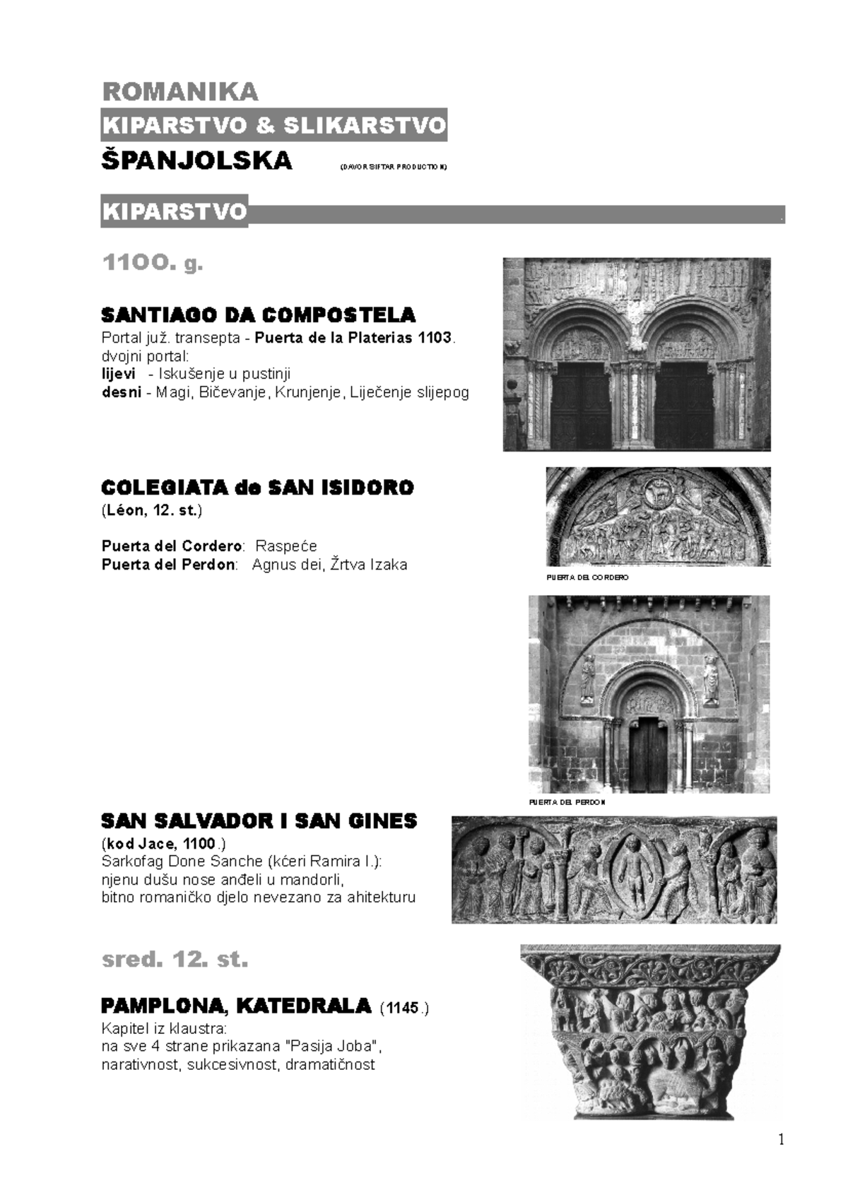 Kip. i slik. (Španjolska) - ROMANIKA KIPARSTVO & SLIKARSTVO ŠPANJOLSKA ...
