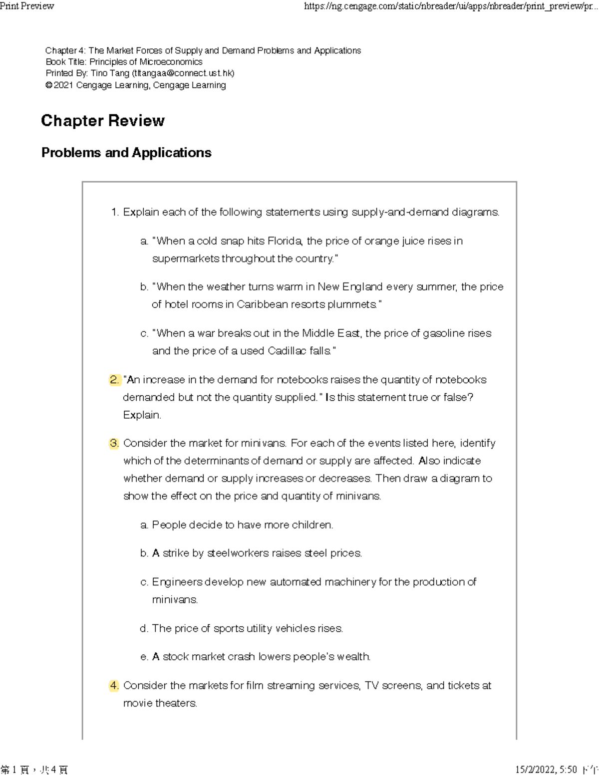4-6 Problems and Applications - Chapter 4: The Market Forces of Supply ...