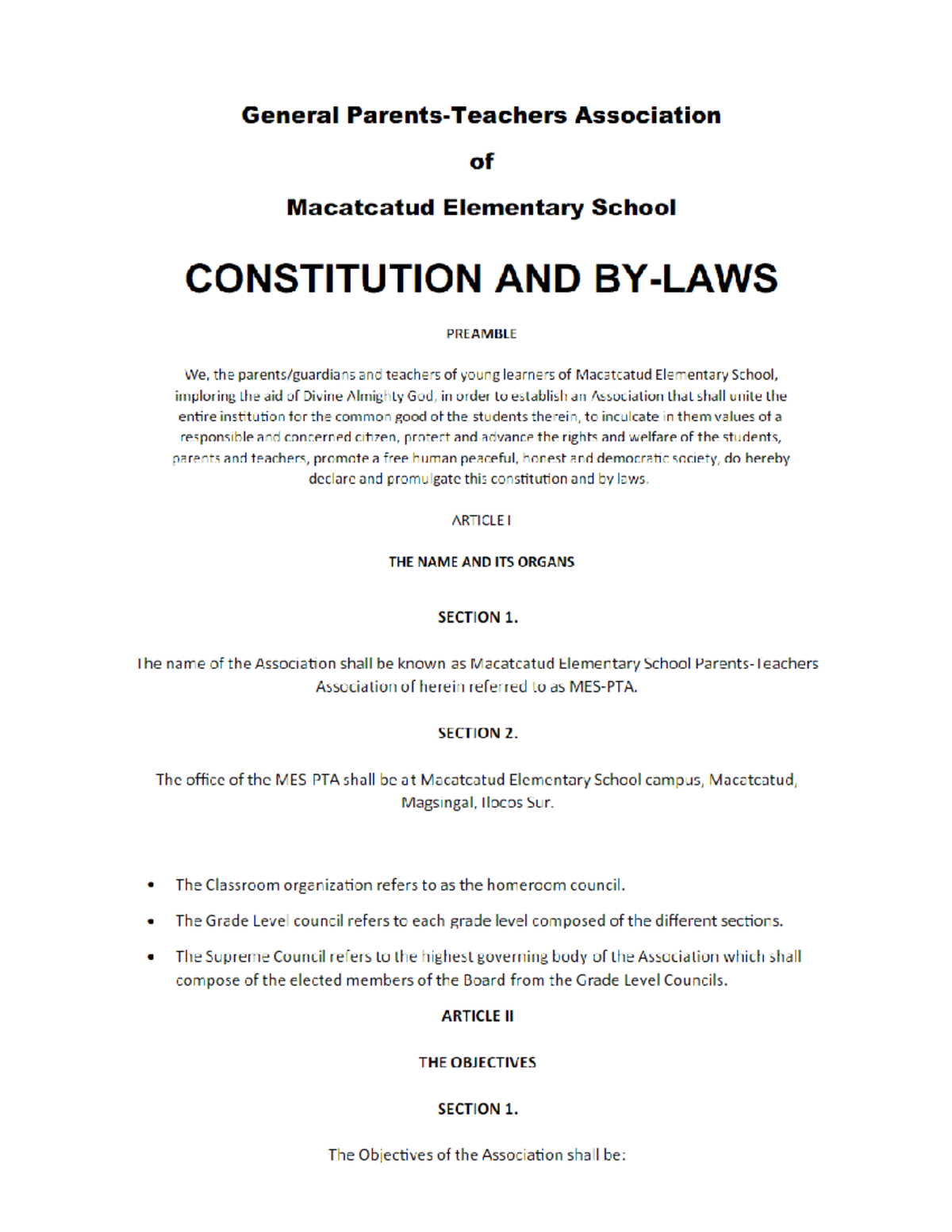 Consti AND BY-LAWS - EDUCATIONAL MATERIALS - Moore. Fundamentos de ...