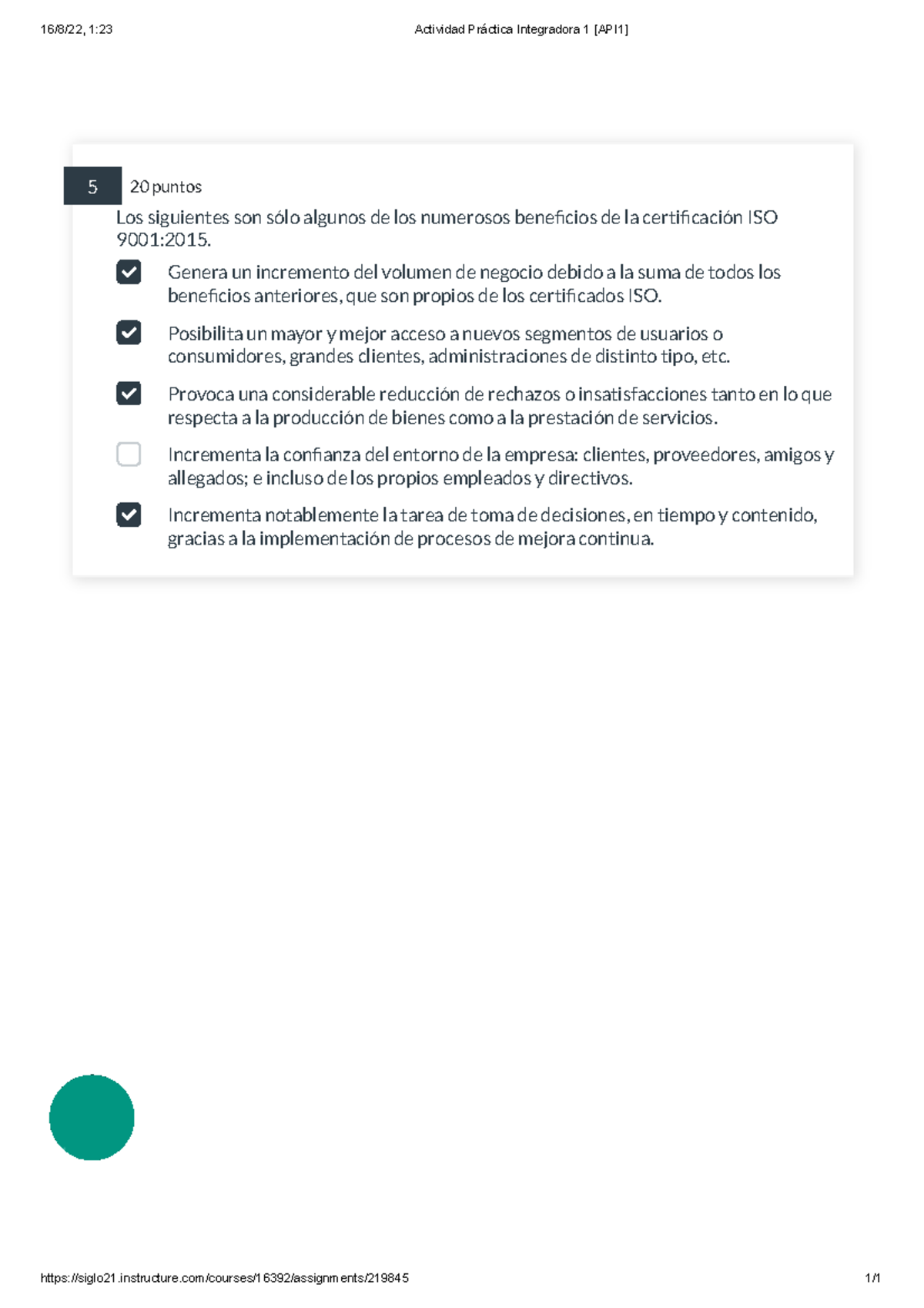 Actividad Práctica Integradora 1 [API1]5 - 16/8/22, 1:23 Actividad Práctica Integradora 1 [API1 ...
