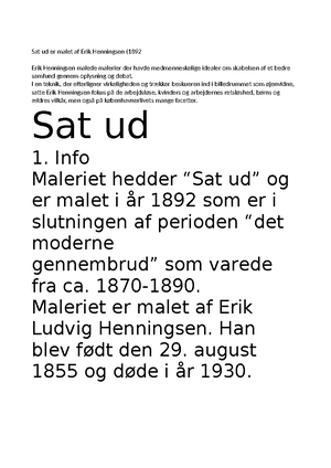 Bøgeskov i maj - billedanalyse - 1. Peter Christian Skovgaard malede i 1857 billedet "Bøgeskov ...