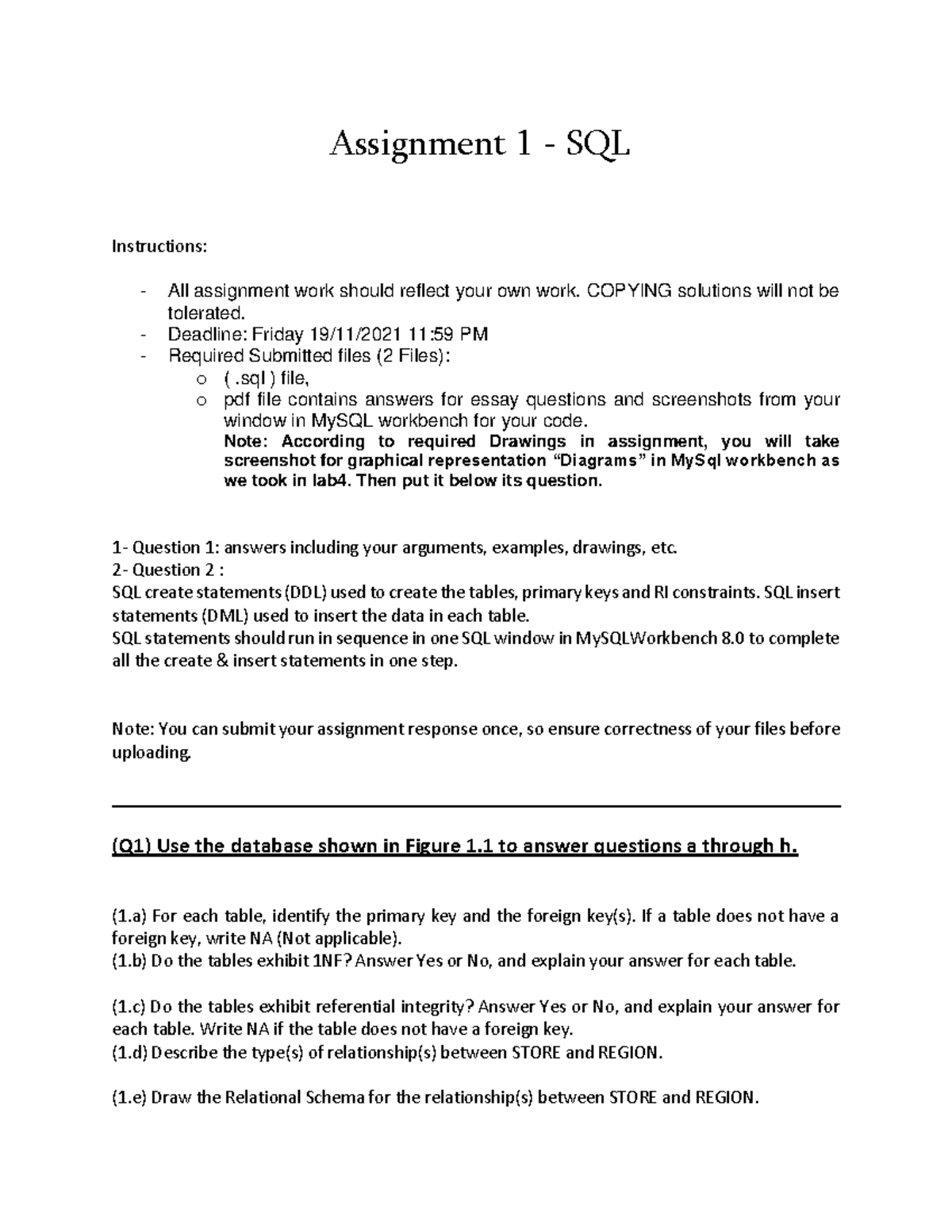 Assignment 1 - SQL - These are really helpful pdfs it will help you to ...