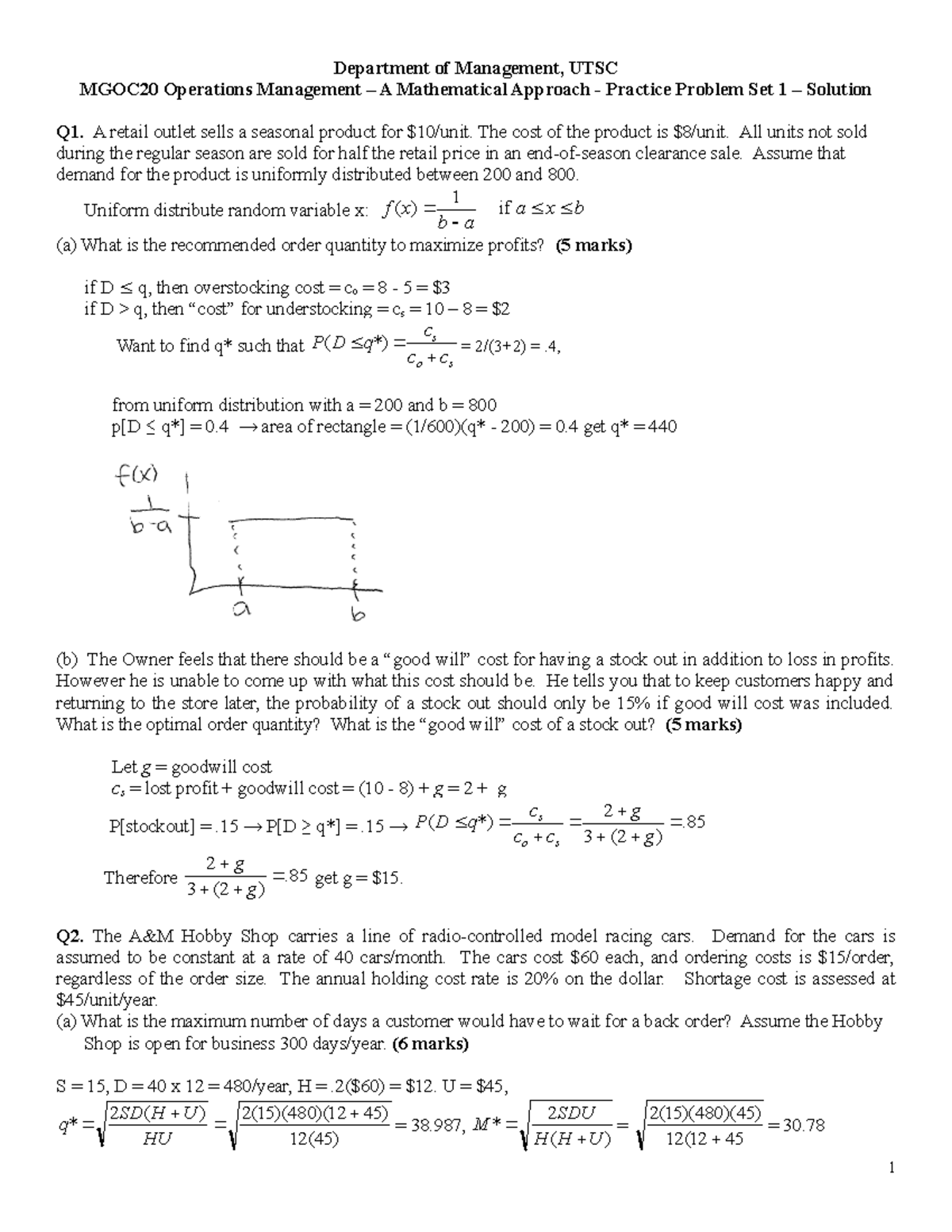 Practice Problem Set 1 SOL A Retail Outlet Sells A Seasonal Product practice-problem-set-1-sol-a-retail-outlet-sells-a-seasonal-product
