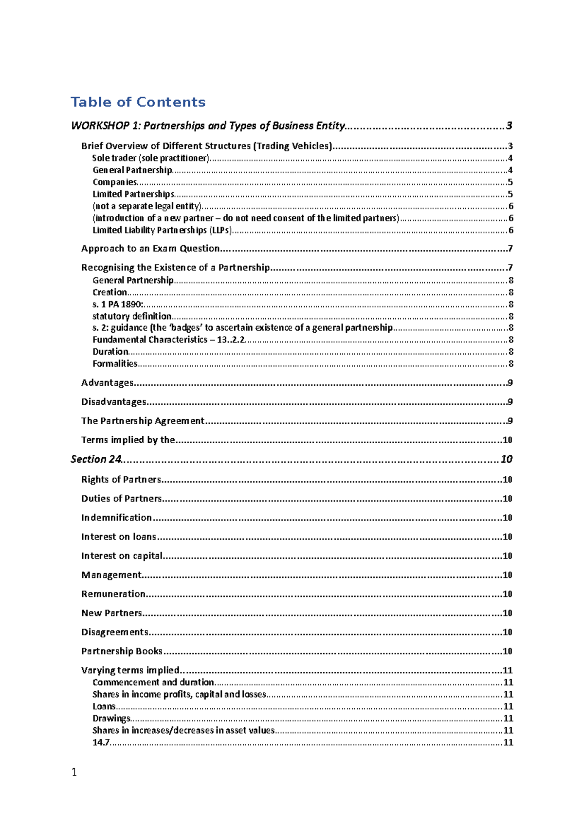 Partnerships notes - Table of Contents WORKSHOP 1: Partnerships and ...