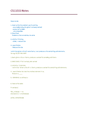 CS1101S midterm cheat sheet - CS1101S - NUS - Studocu