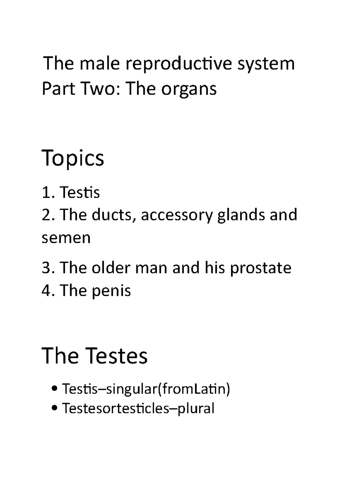 Male reproductive - biosci 107 - The male reproductive system Part Two ...
