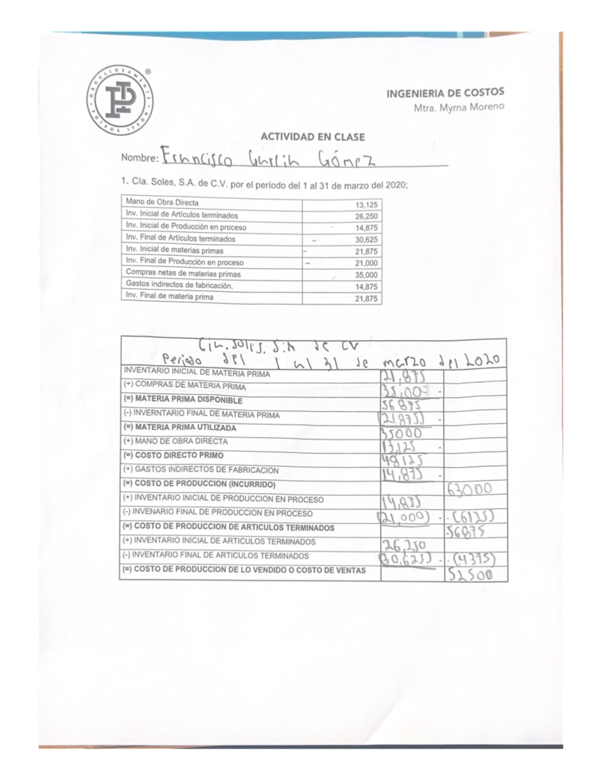 Tarea Tarea Individual IC-T5-S3-I - ULLOIANT R P INGENIERIA DE COSTOS ...