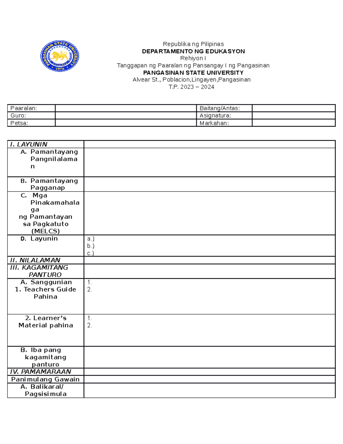 Template (Semi Detailed Lesson Plan) - Republika ng Pilipinas ...
