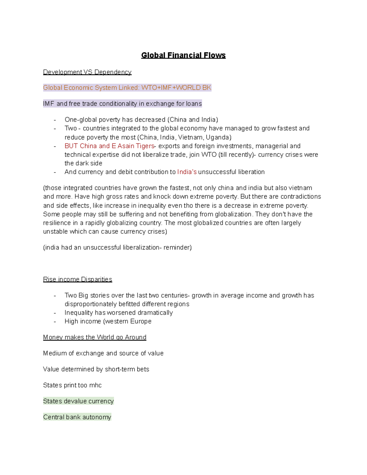 Global Studies #7 - Global Financial Flows Development VS Dependency Global Economic System ...