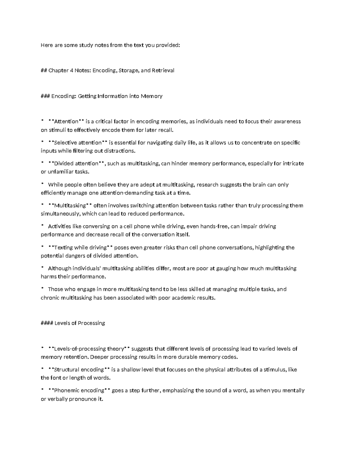 Chapter 7 Notes - Here are some study notes from the text you provided ...