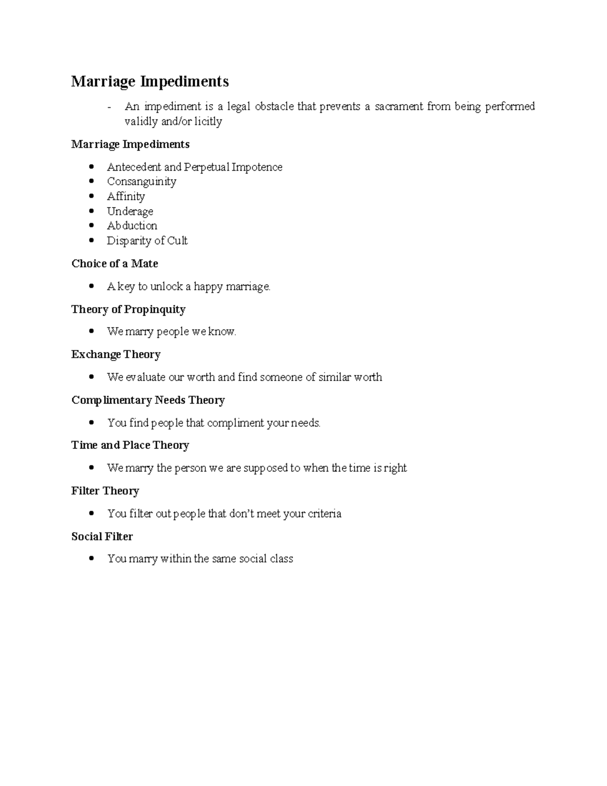 Marriage Impediments (PPC) - Marriage Impediments An impediment is a ...