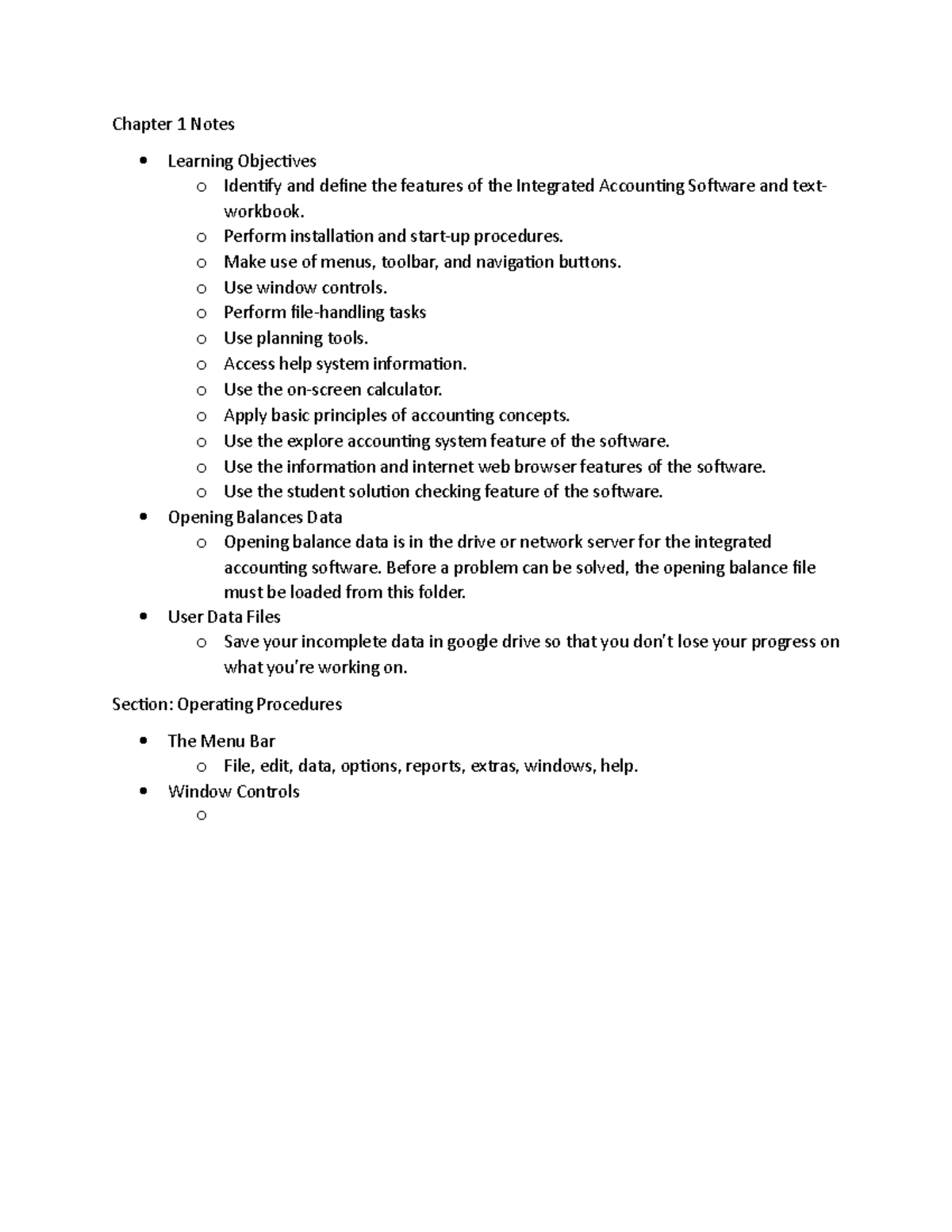 Chapter 1 - Chapter 1 Notes Learning Objectives o Identify and define ...