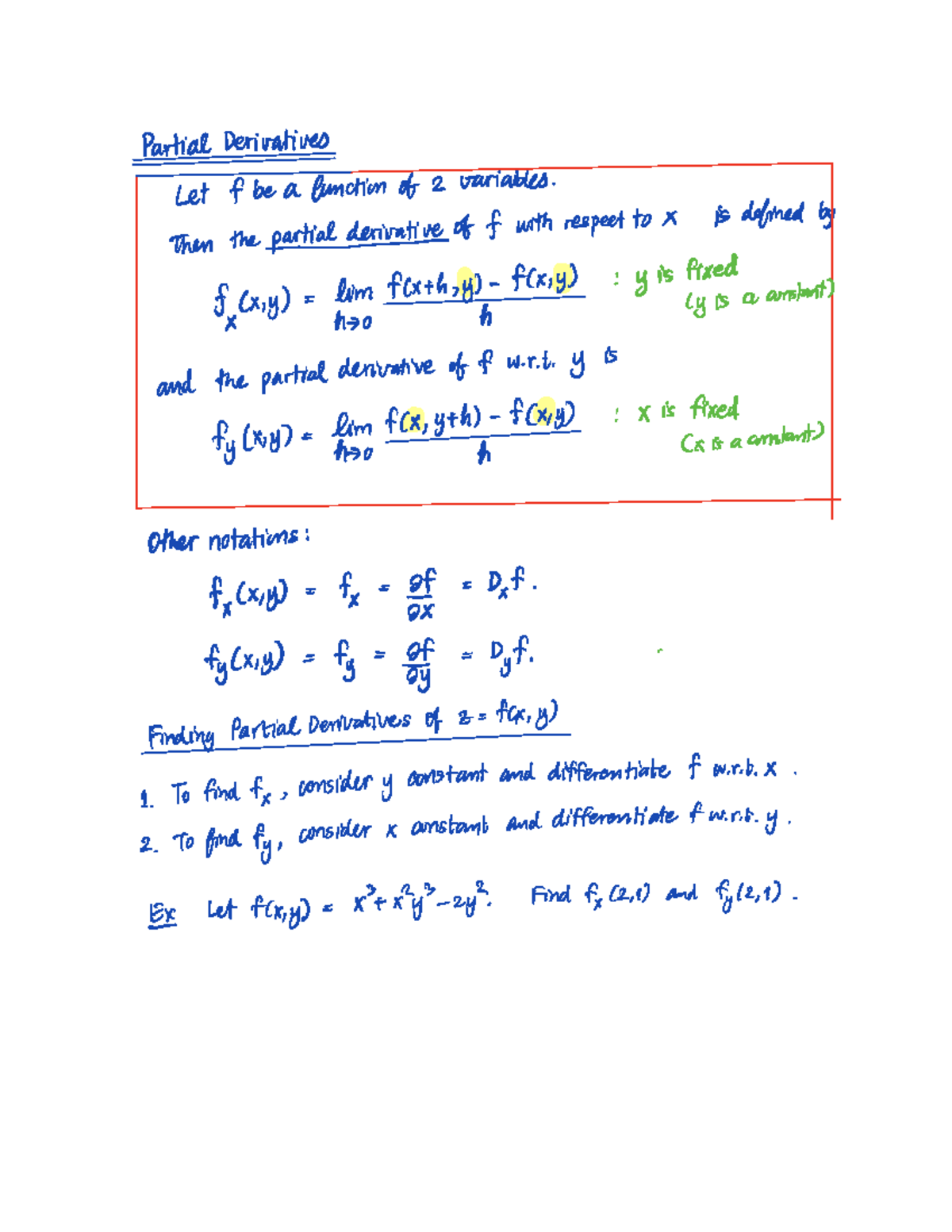 Partial Derivatives Lecture Notes - Civil engineering - Studocu