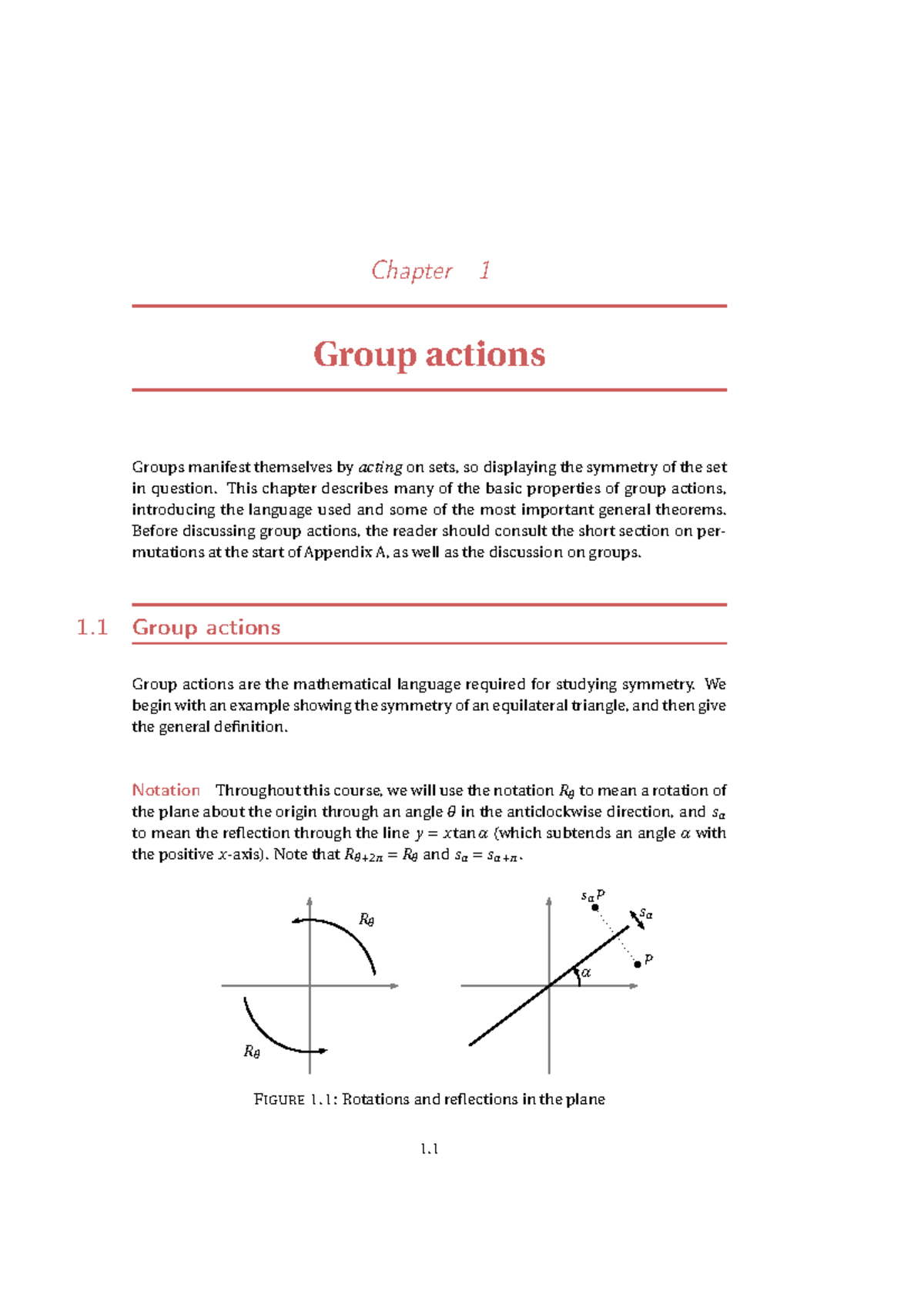Chapter 1 - Notes - Chapter 1 Group actions Groups manifest themselves ...