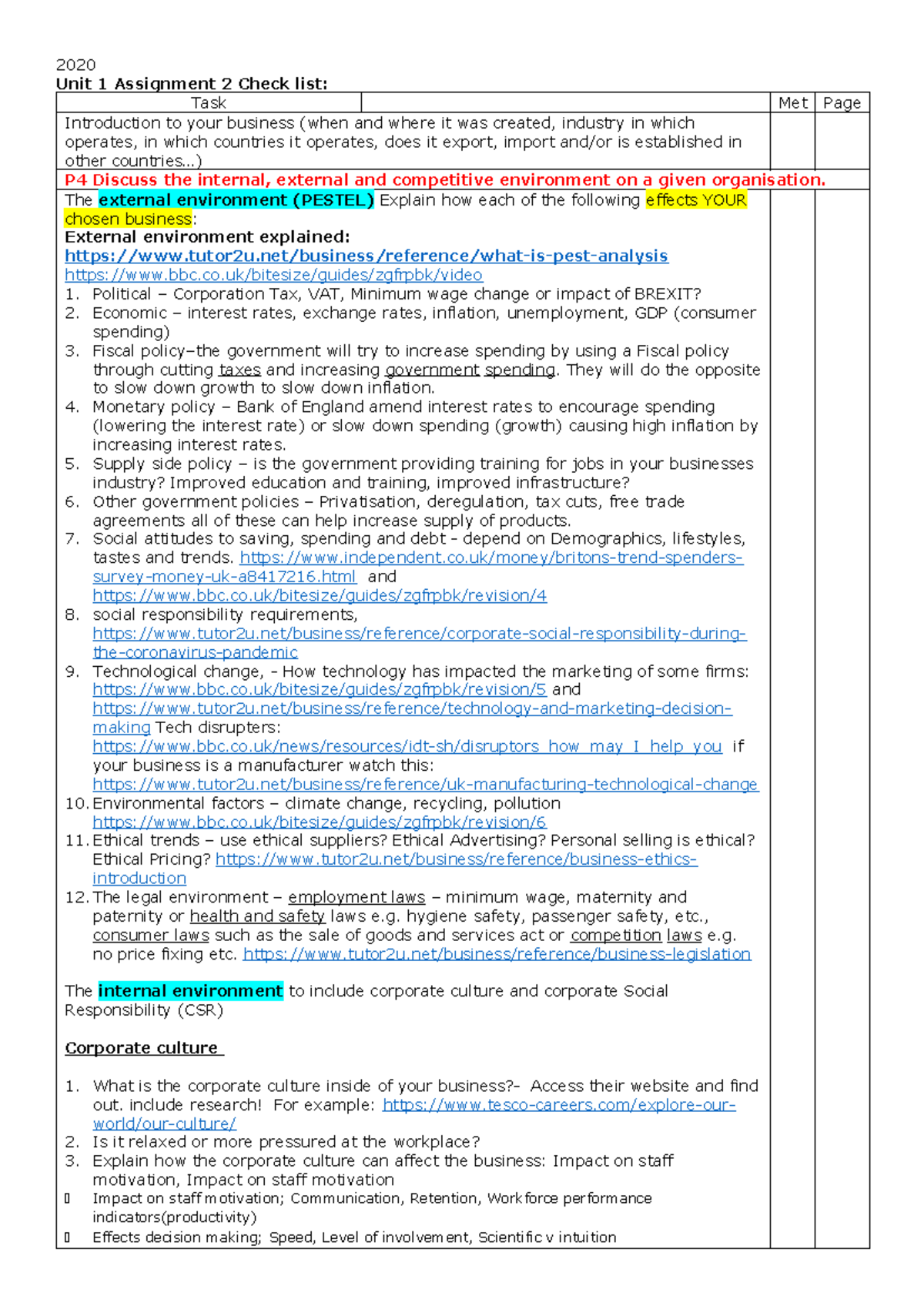 Unit 1 Assignment 2 Check list ADE - Unit 1 Assignment 2 Check list ...
