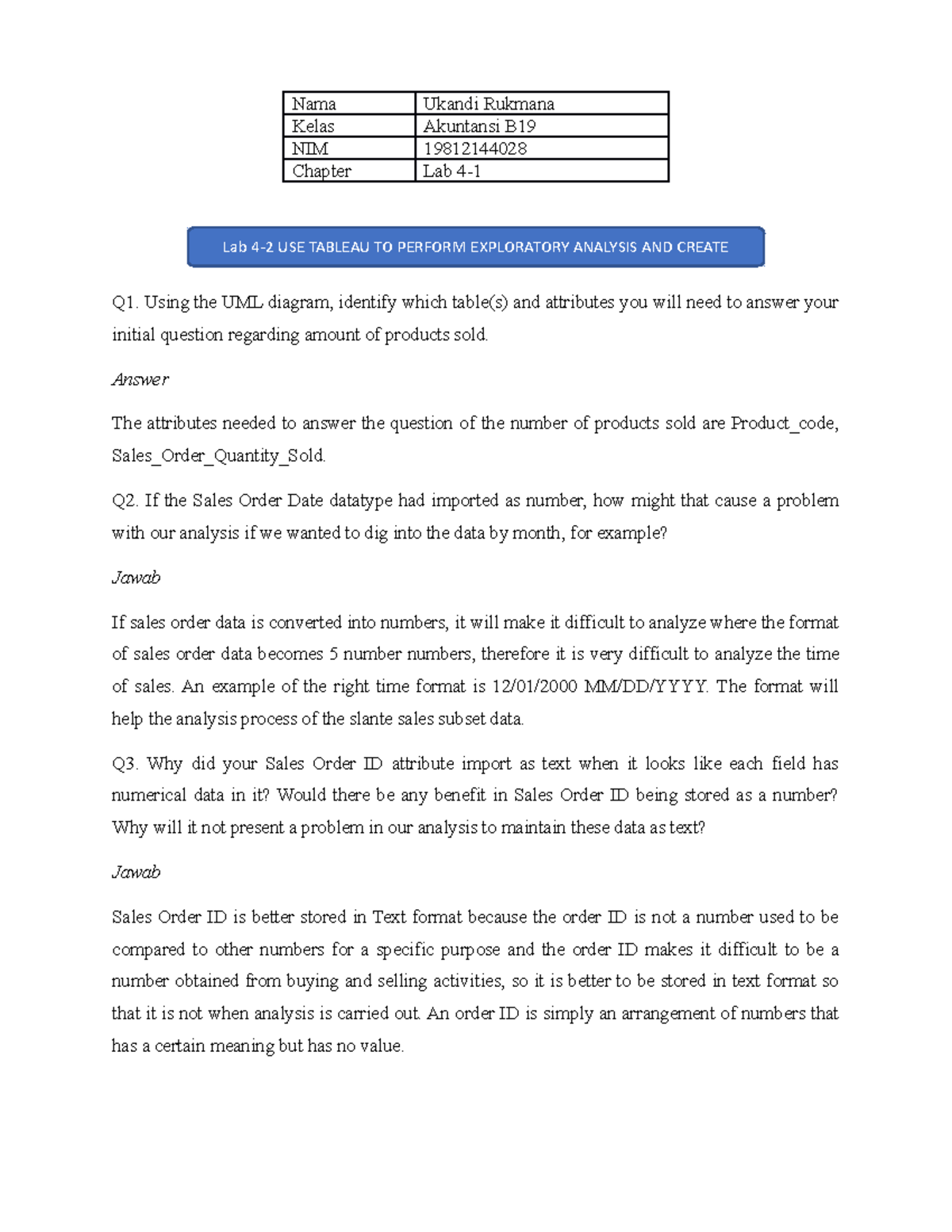Lab 4-2 USE Tableau TO Perform Exploratory Analysis AND Create Dashboard-Ukandi - Studocu