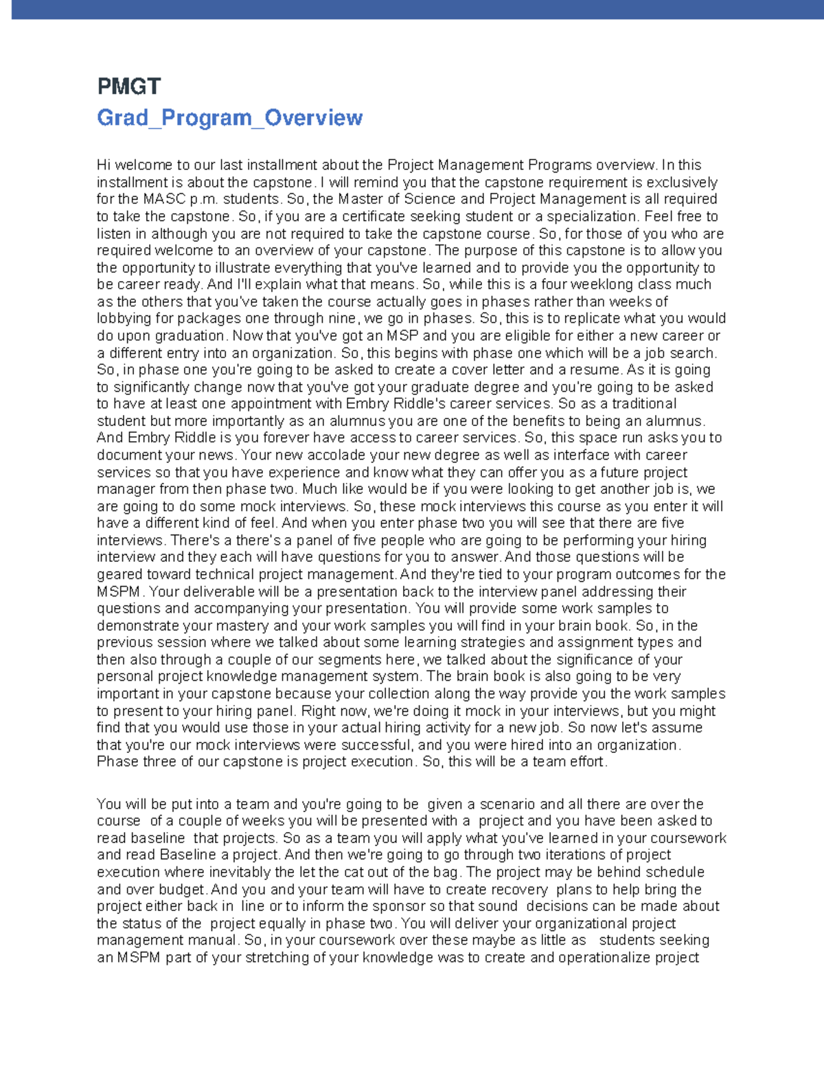 Grad Program Overview - PMGT Grad_Program_Overview Hi welcome to our ...