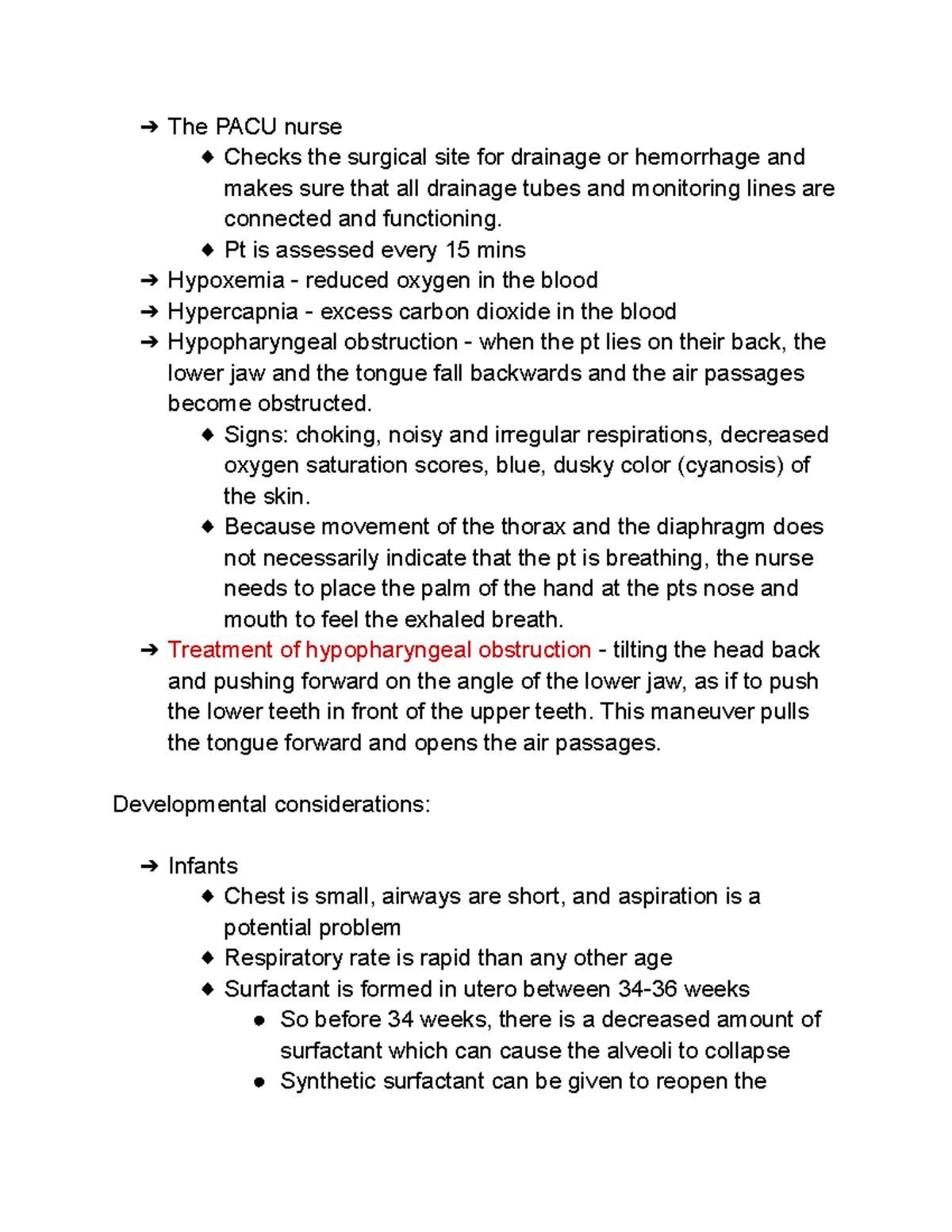 Gas exchange - Reading Notes - Fundamentals - The PACU nurse Checks the ...