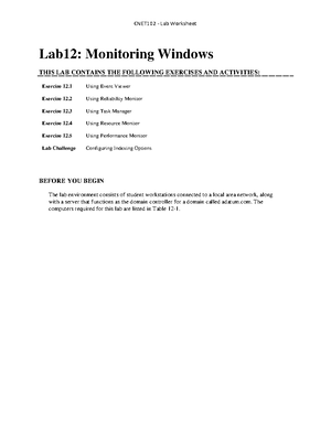 CNET102 lab06 submission - Question 1 What is the current IP address configuration for the ...