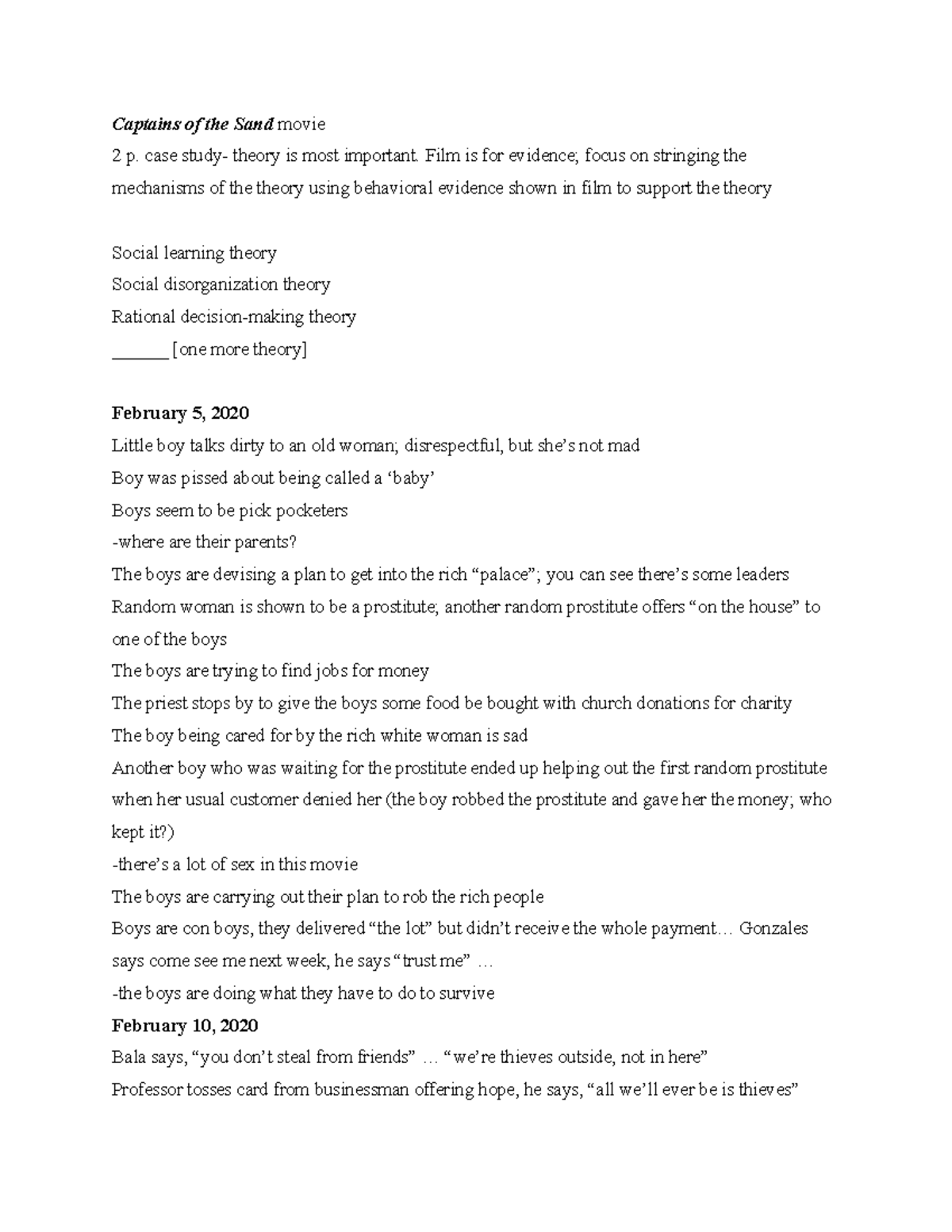 Movie Notes for "Captains of the Sand" - Captains of the Sand movie 2 p ...