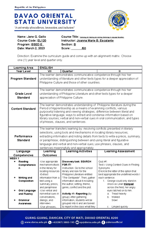 Shs - lesson plan - Republic of the Philippines Department of Education ...