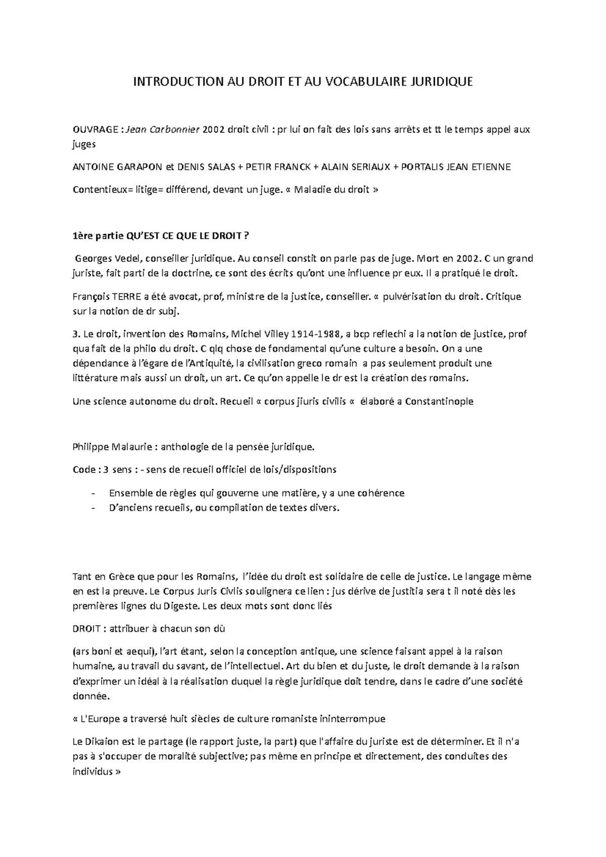 Introduction AU Droit ET AU Vocabulaire Juridique - INTRODUCTION AU DROIT ET AU VOCABULAIRE ...