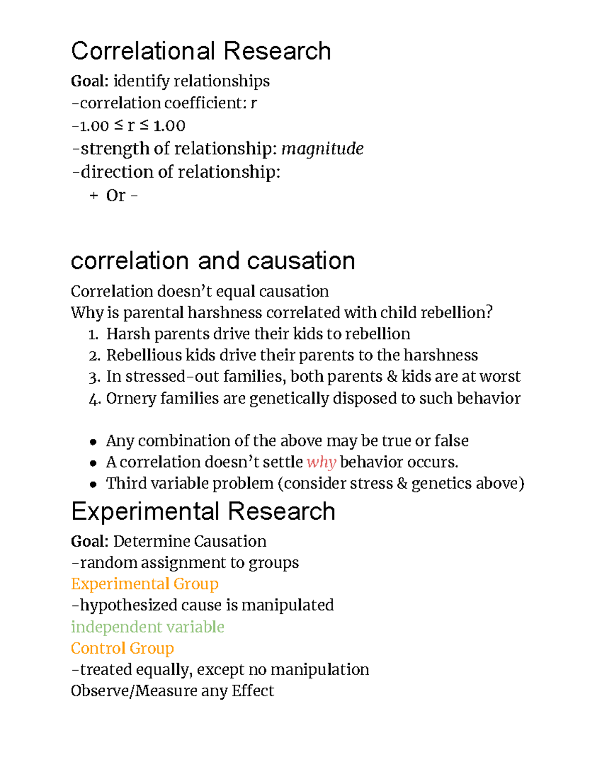 Correlational research - Correlational Research Goal: identify ...